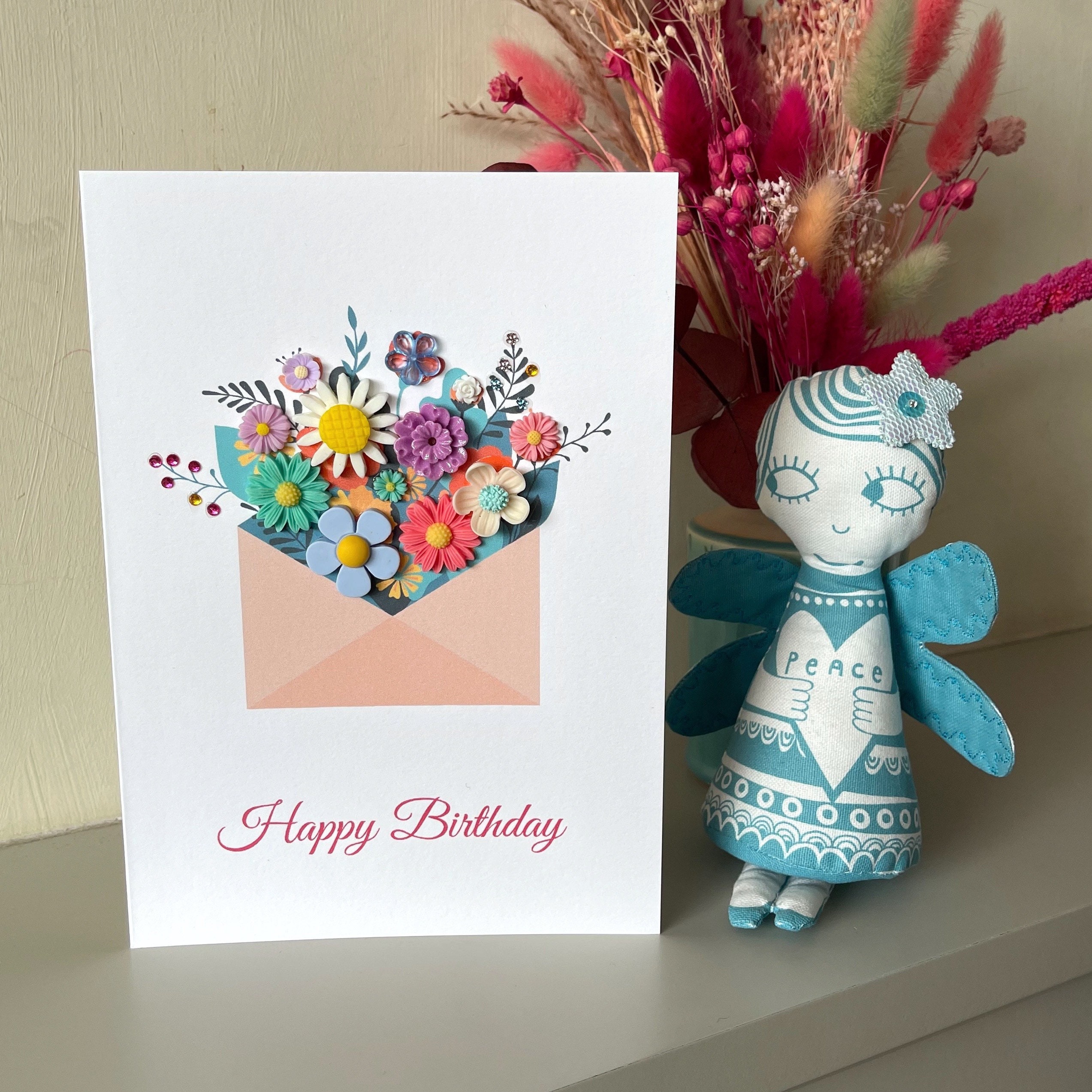 Handmade Floral Birthday Card A6 or A5 Envelope of Flowers | Etsy