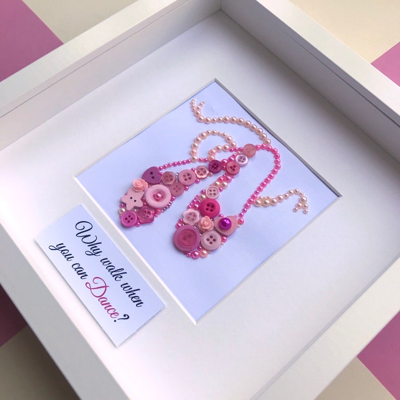 Pink ballet shoes button art | Etsy