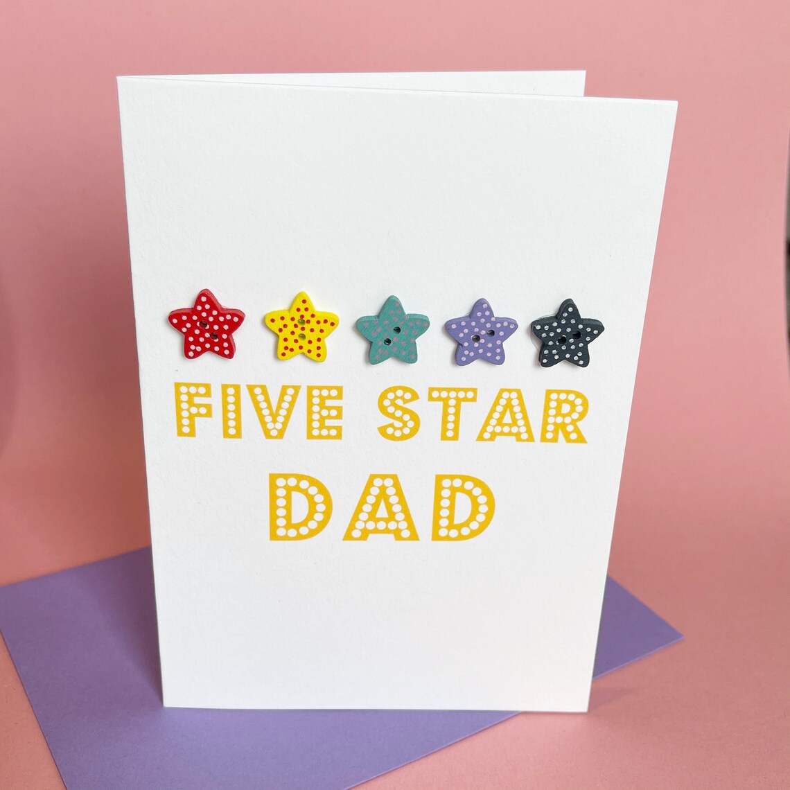 Five Star Dad Handmade 3D Card, Father's Day Card A6, 3D Birthday Card ...