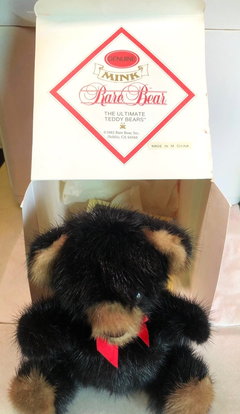 Genuine Mink Bear Ultimate Teddy Bear Hand Craft 1982 by Rare Bear Inc ...