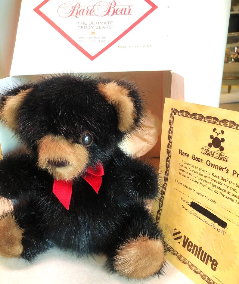 Genuine Mink Bear Ultimate Teddy Bear Hand Craft 1982 by Rare Bear Inc ...