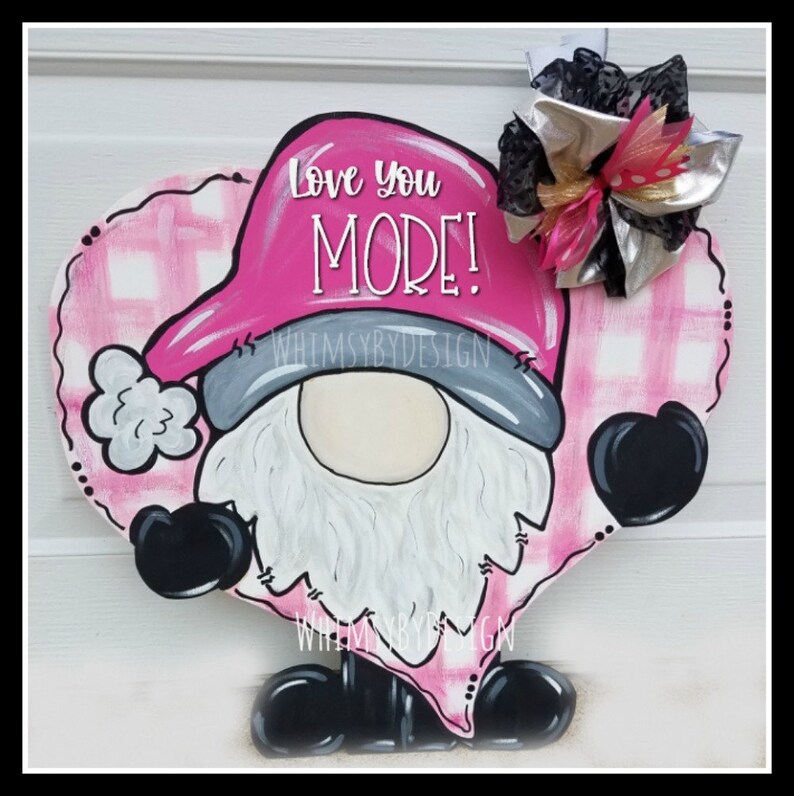 Gnome Valentine Door Hanger | Valentine Gnome Door Hanger | Gnome Door ...