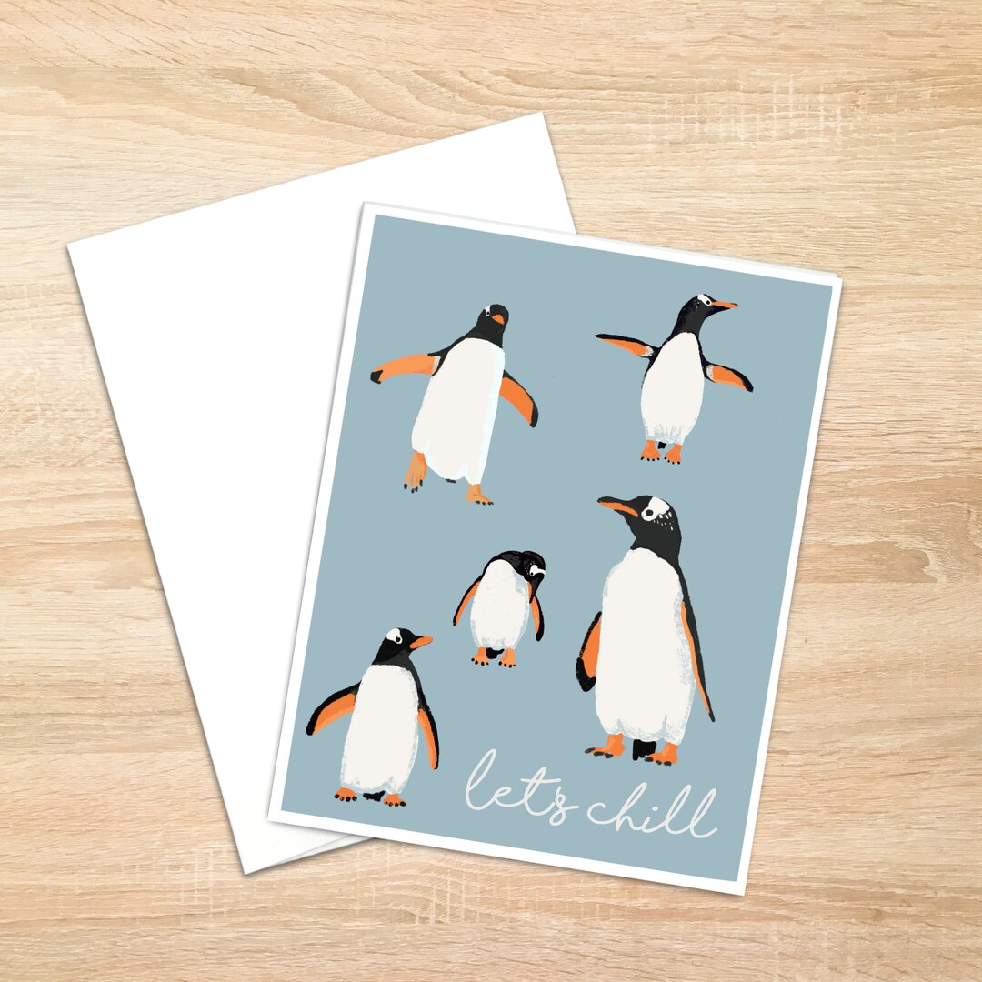 Let's Chill Card - Blank Inside - Etsy