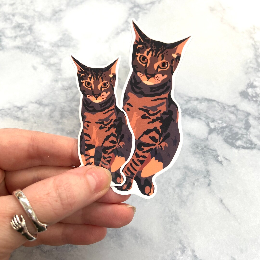 Tabby Cat Sticker, Cat Vinyl Sticker - Etsy