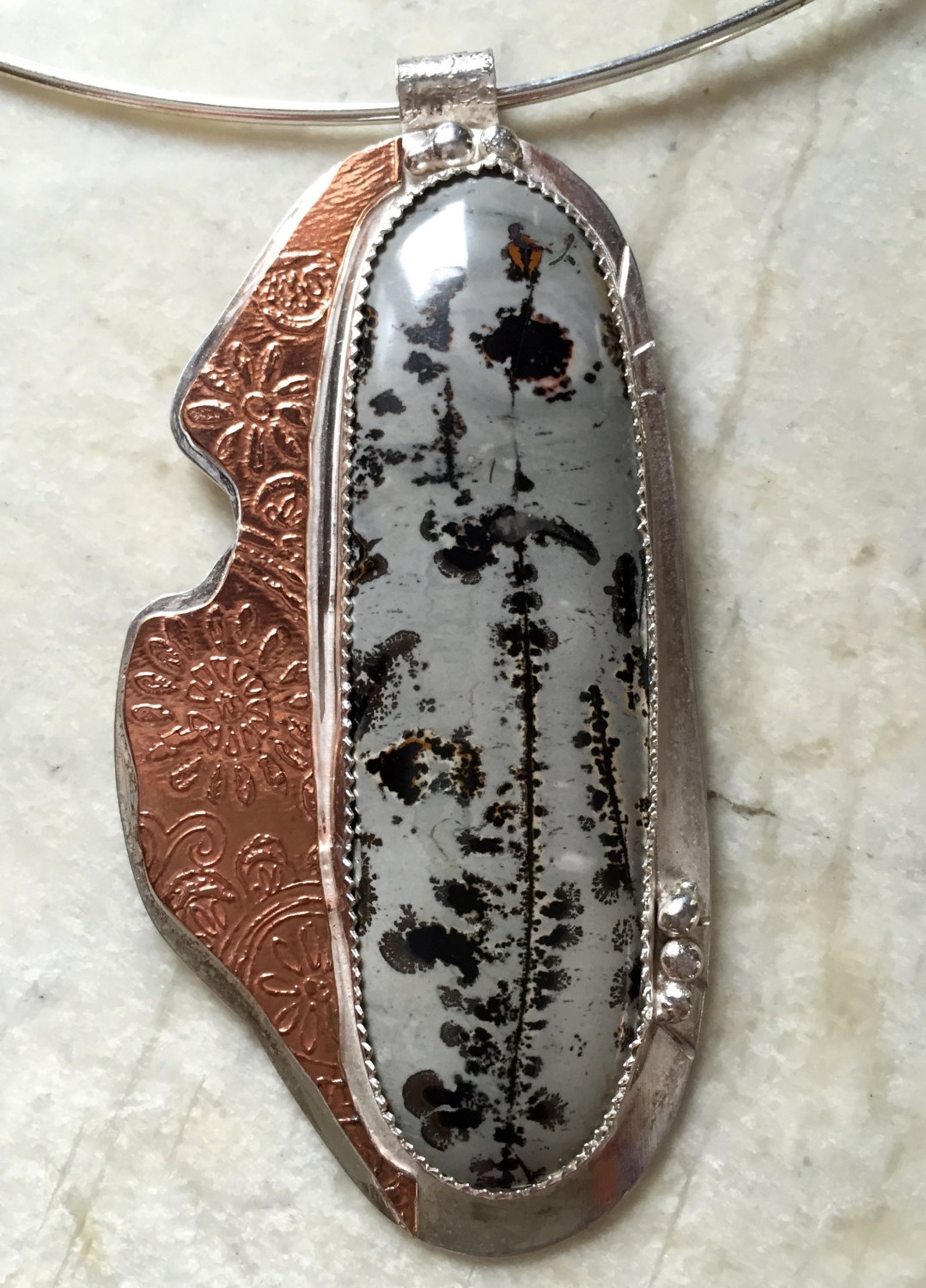 JEWELRY: Etched SNOWFLAKE OBSIDIAN Pendant Necklace-- Contemporary ...