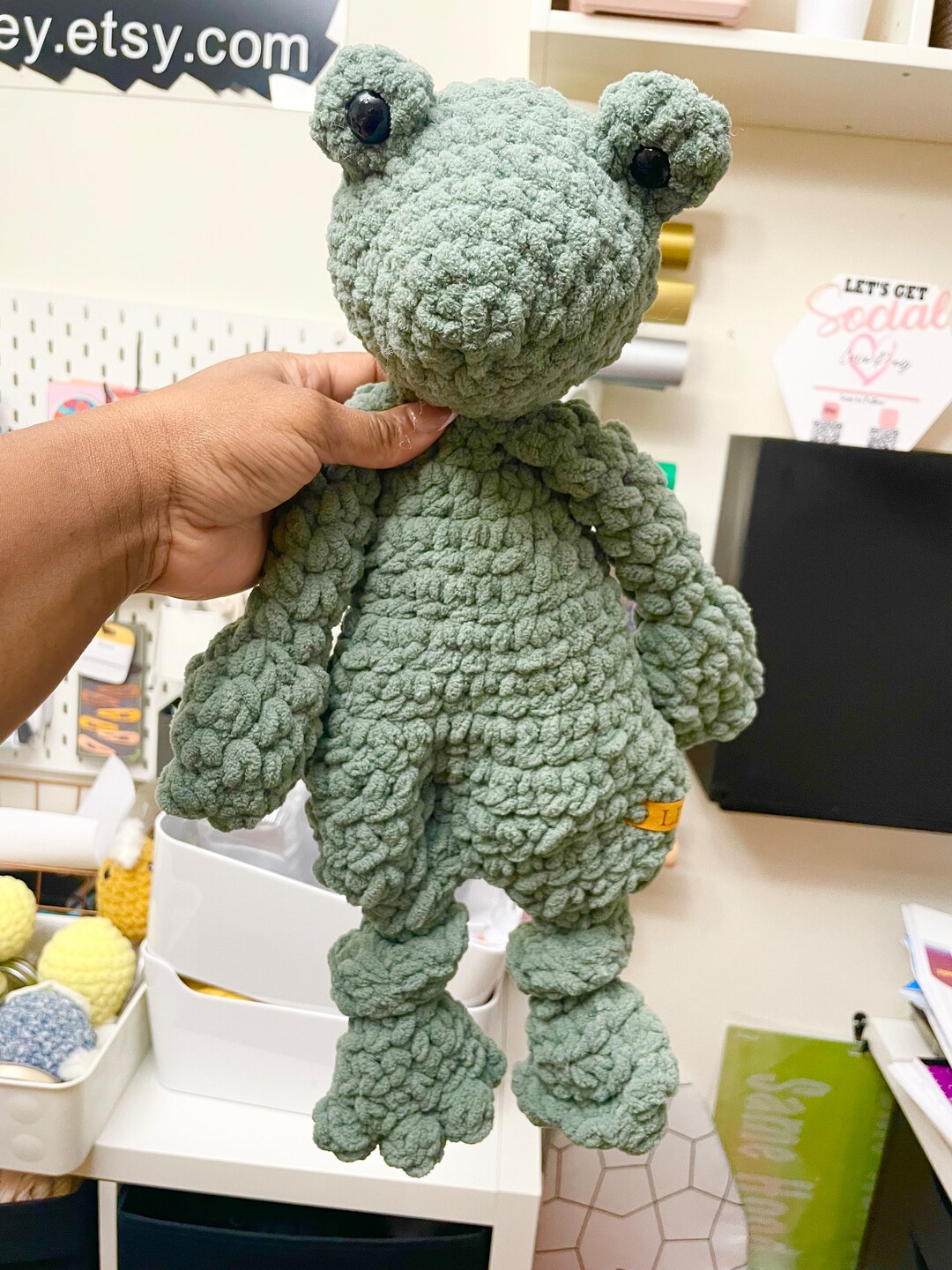 Ready to Ship Handmade Crochet Frog Snuggler Lovey - Etsy