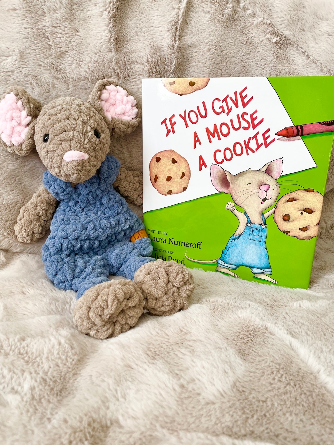 Made to Order Mouse Book Buddy Crochet Snuggler With Book - Etsy