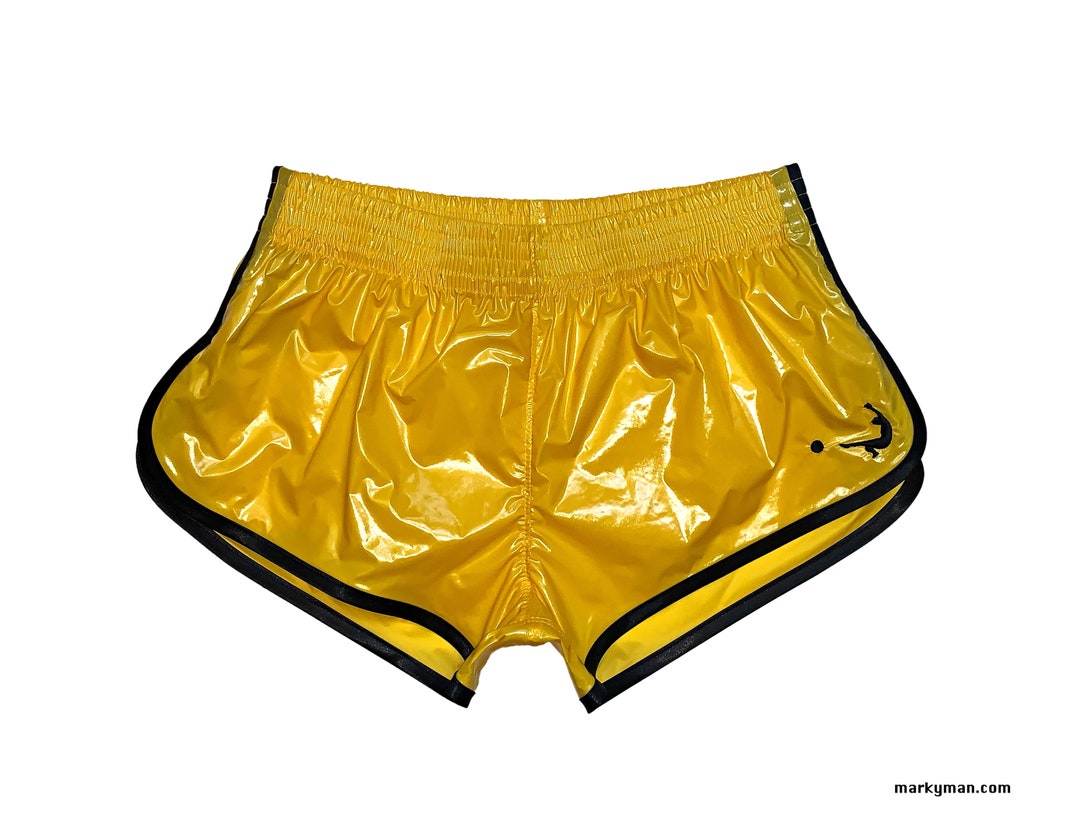 Nylon Shorts S Shiny Wetlook Runner Shorts Wet Look Slippery Soccer ...