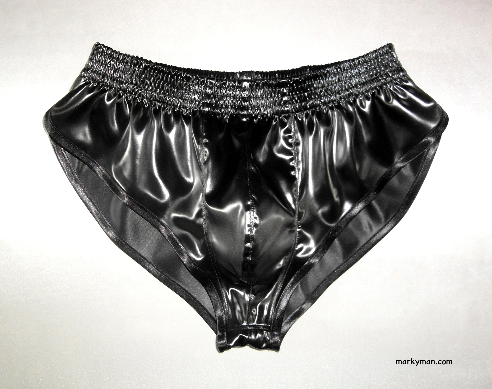 Mega Short Shorts L Wetlook Shiny Slippery Satin Black Racer Shorts With Front Bulge Etsy