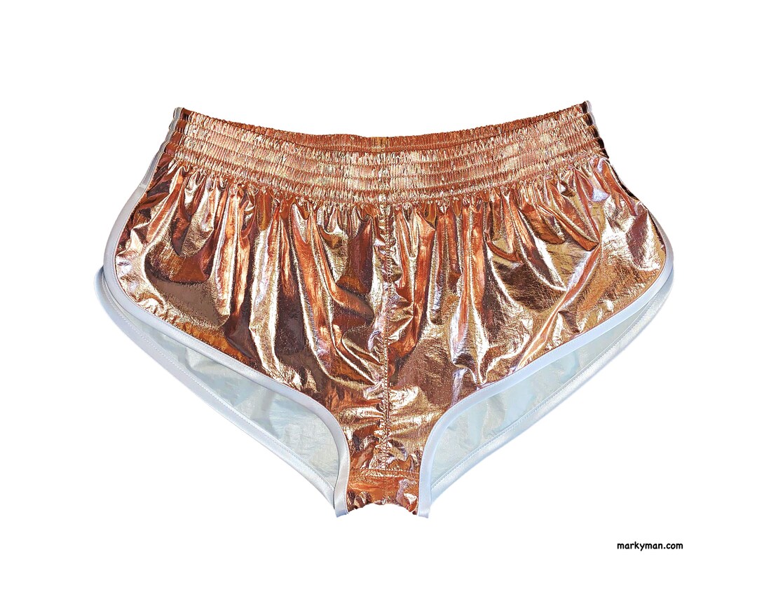 Shorts Short 2.0 L Copper Shiny Soft Metallic Runner Racer Men Gym ...