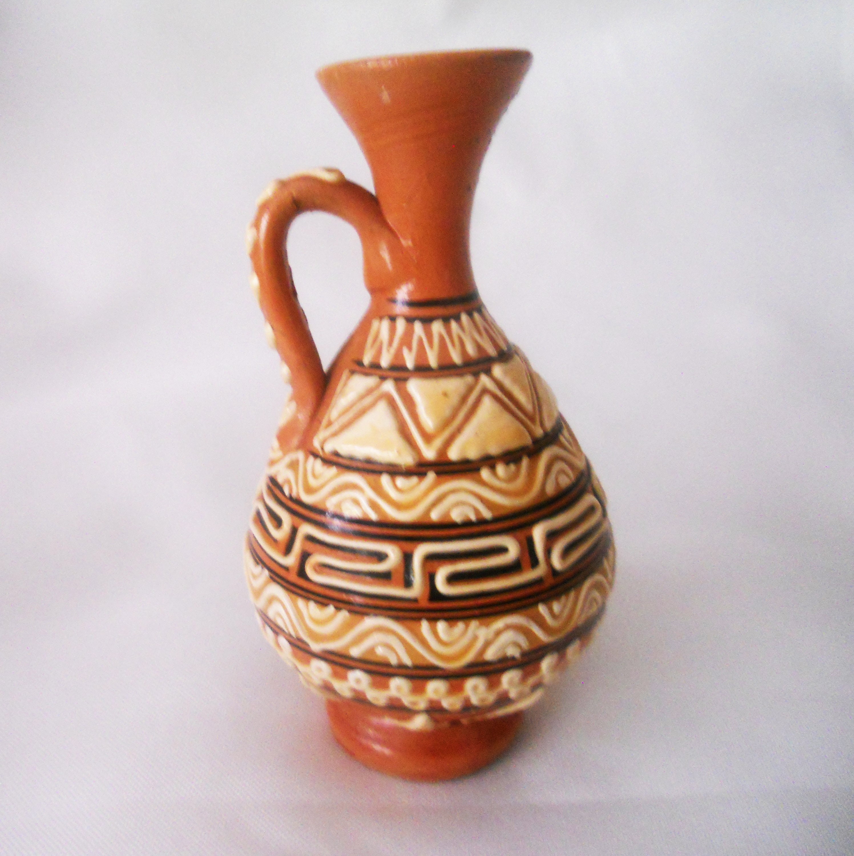 Greek Mini Amphora Souvenir. Vintage Ceramic Hand-painted 3D Amphora 4. ...