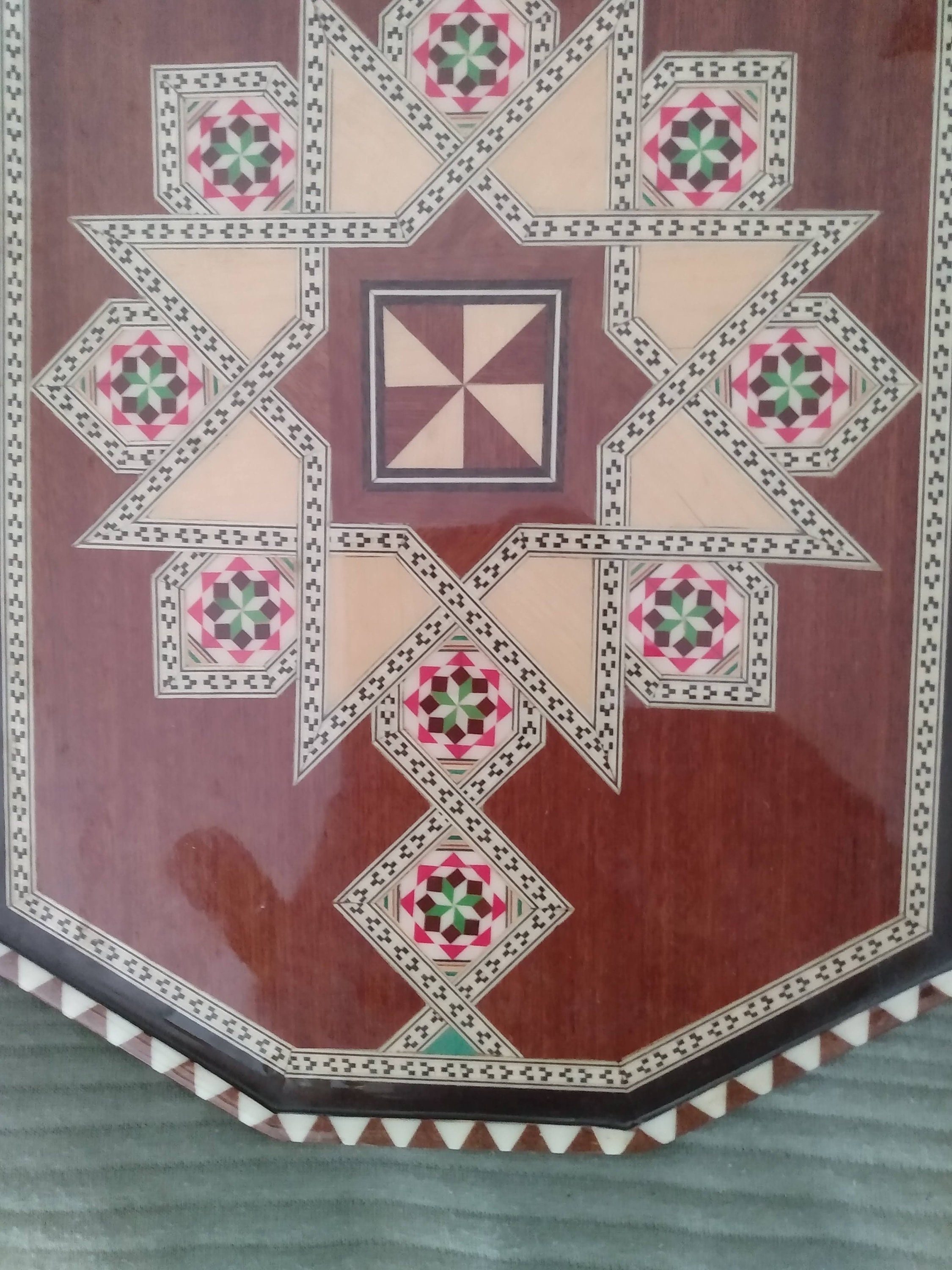 Vintage Taracea Tray. Handcrafted Inlaid Wood Marquetry Tray Made in Spain. Gift for Her ...