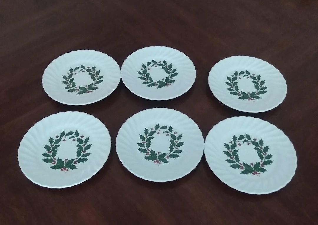Vintage Scio Dinner Plates Set of Six. Holiday Pattern Saucers. - Etsy