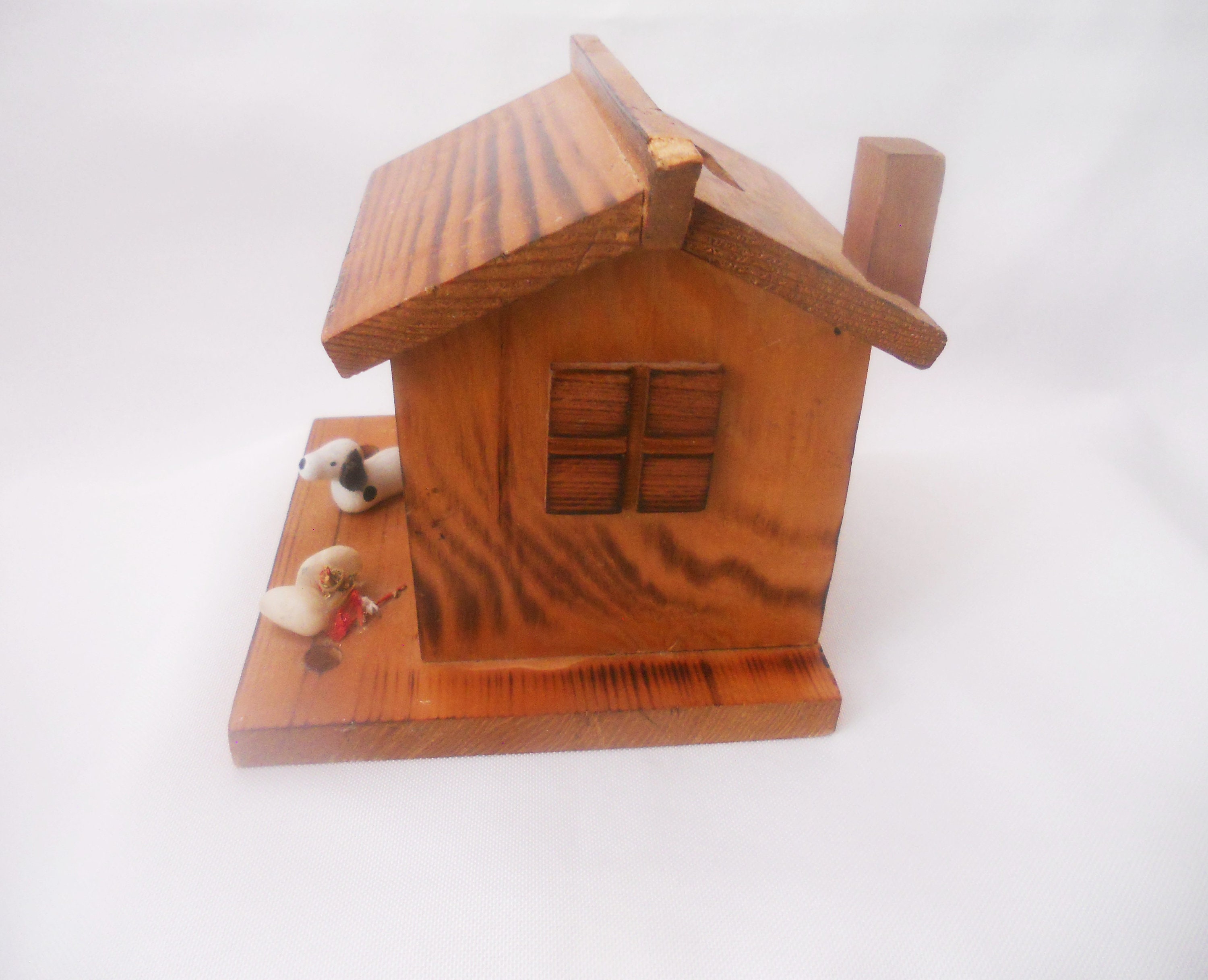 Vintage Handcrafted Wooden House Money Bank. Home Sweet Home Saving ...