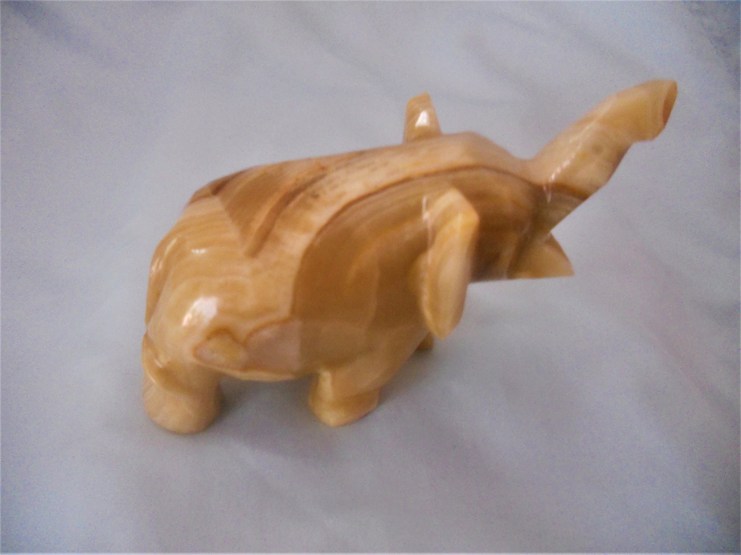 Vintage Marble Elephant Figurine. Hand Carved Alabaster Elephant ...