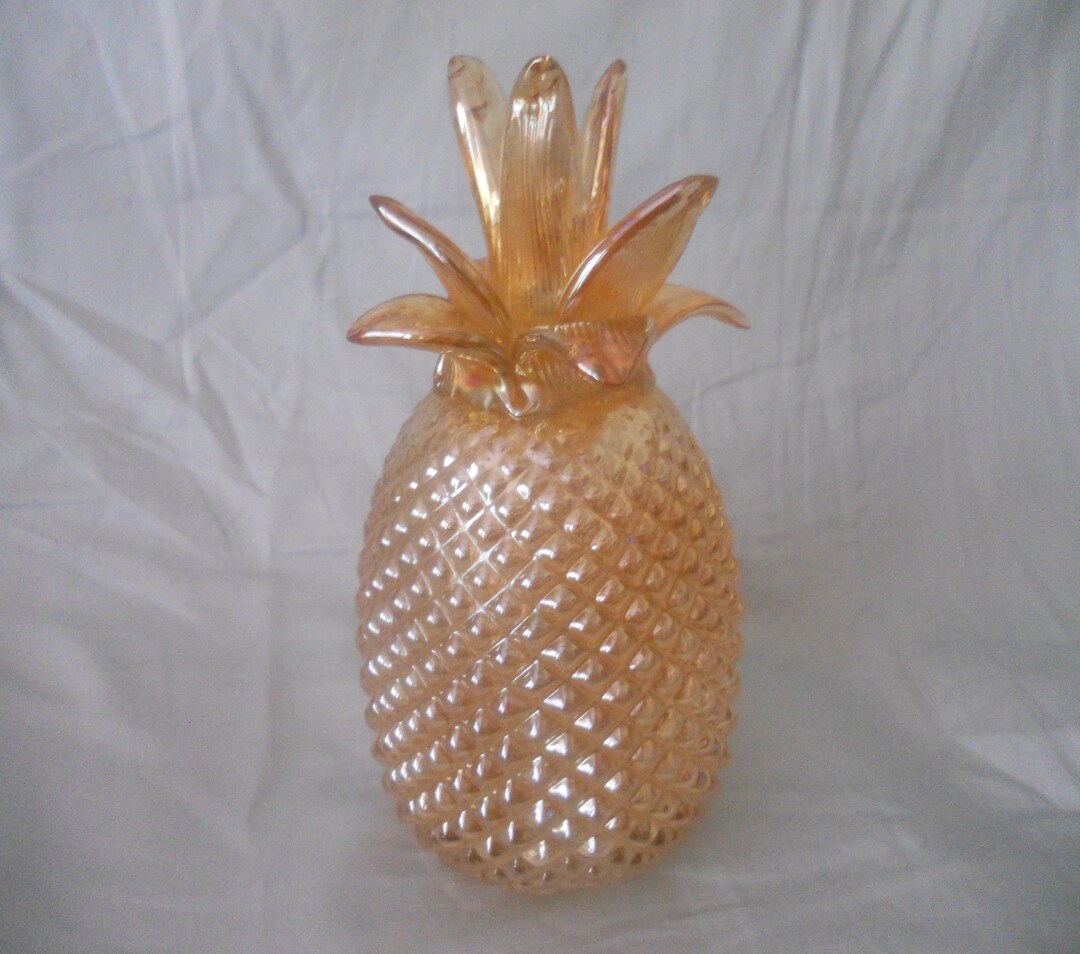 Vintage Glass Pineapple Figurine. Big 12 Inches Tall Pineapple Glass ...