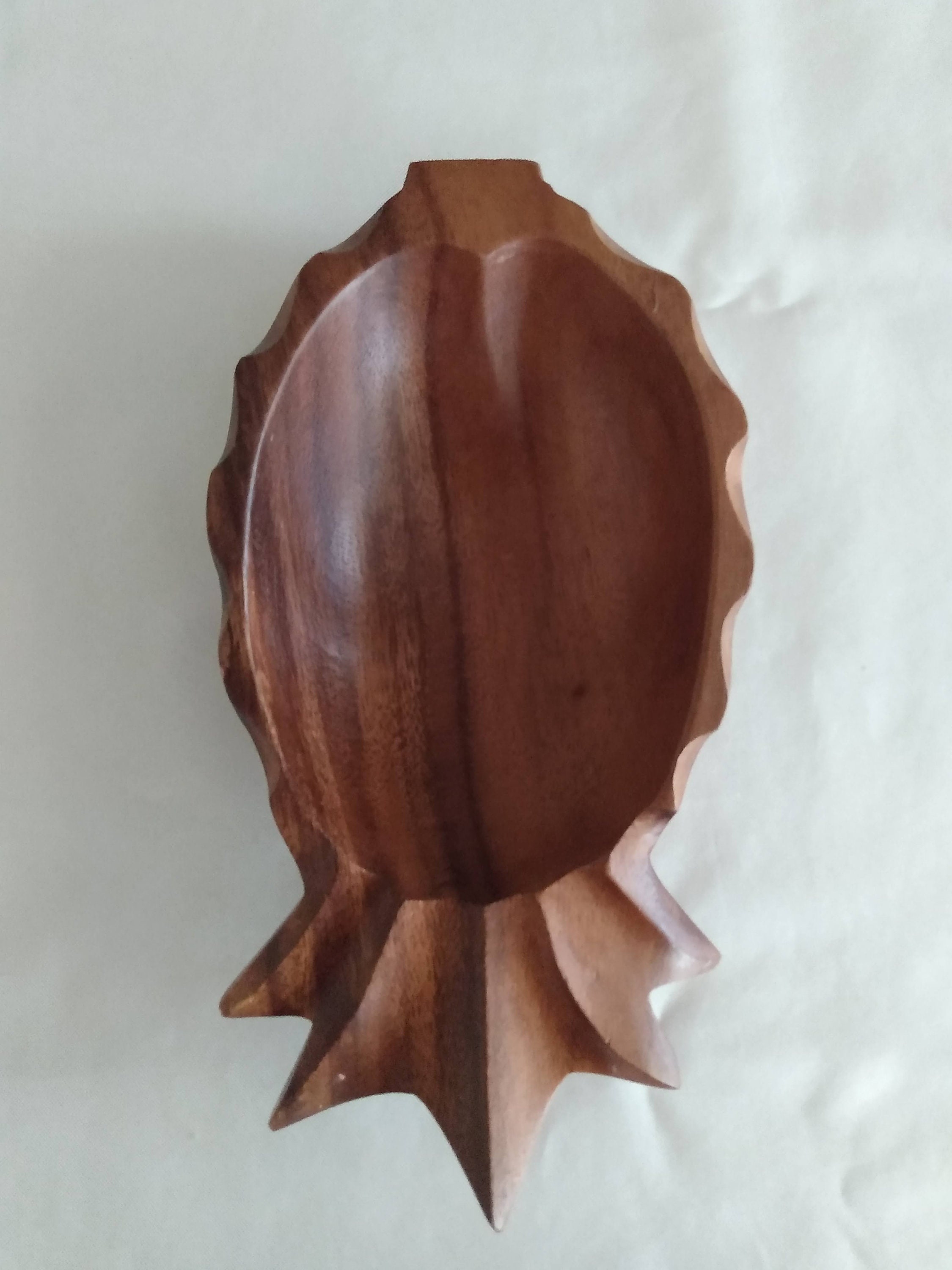 Pineapple Shaped Wooden Monkey Pod Bowl. Tropeco Hawaii Handcarved ...