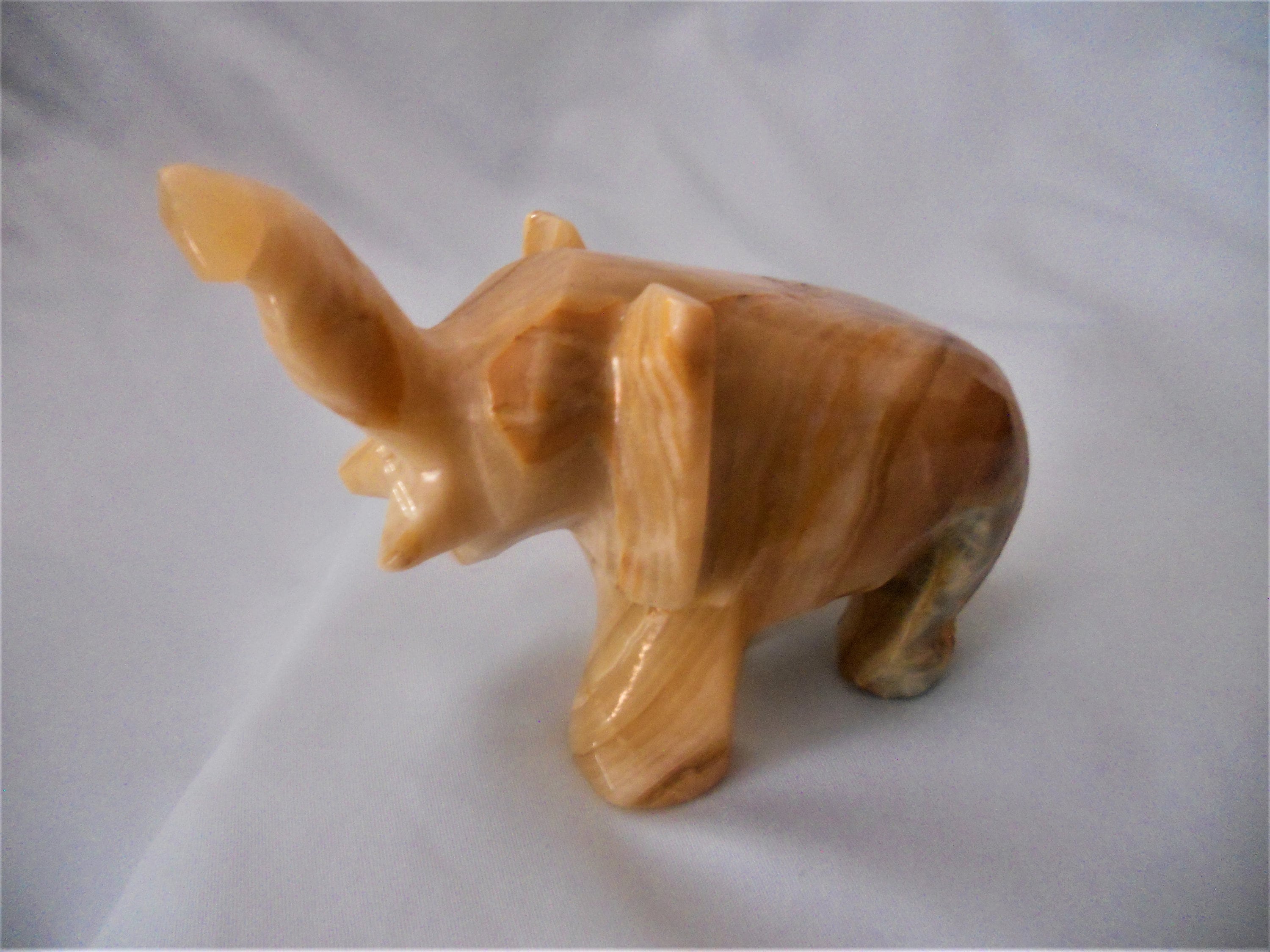 Vintage Marble Elephant Figurine. Hand Carved Alabaster Elephant ...