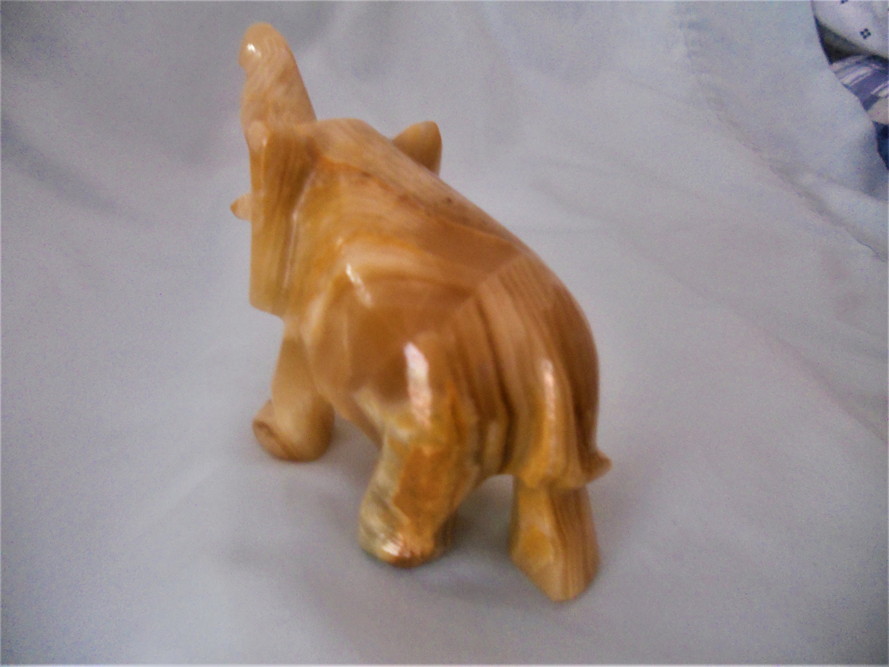 Vintage Marble Elephant Figurine. Hand Carved Alabaster Elephant ...