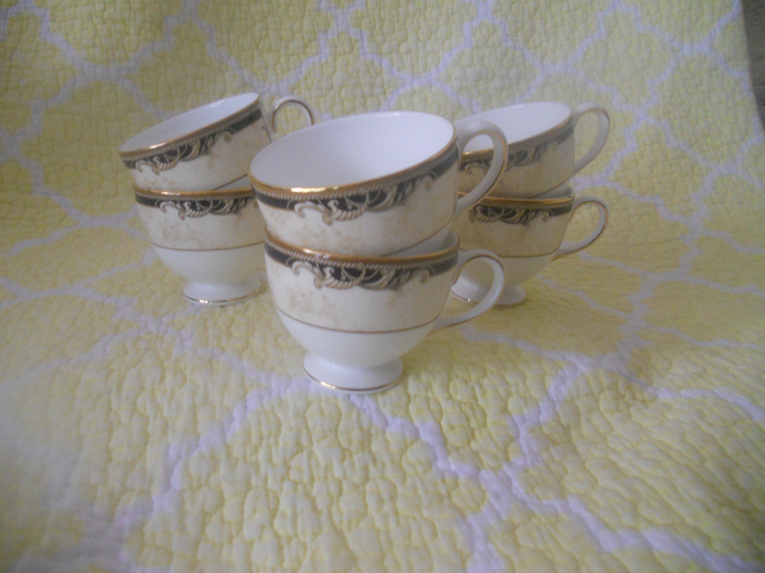 Vintage Wedgwood Cornucopia Tea Cups Set of 6. Fine Bone China - Etsy