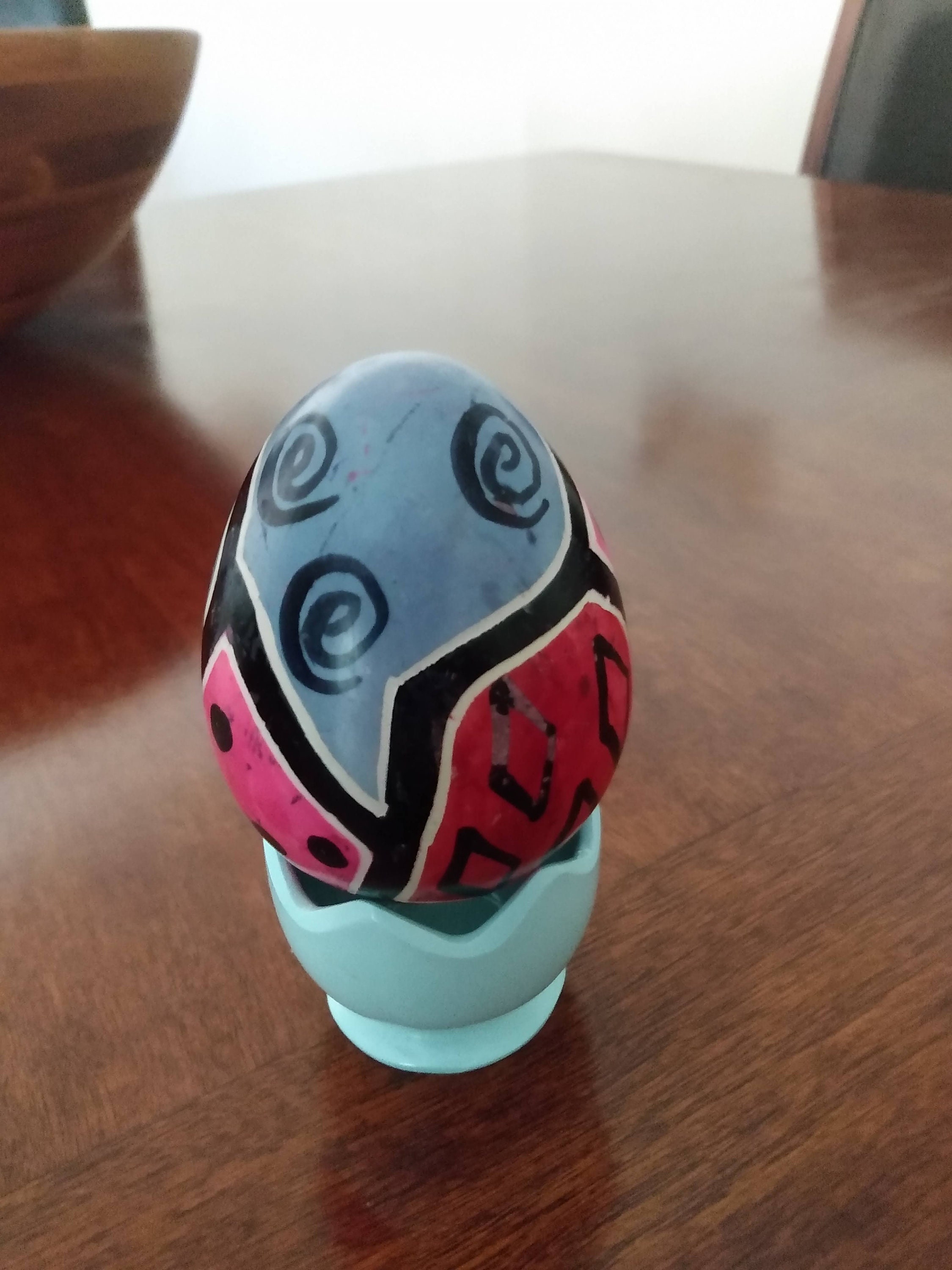 Vintage Hand Carved Stone Egg Made in Kenya. Multicolored Collectible ...