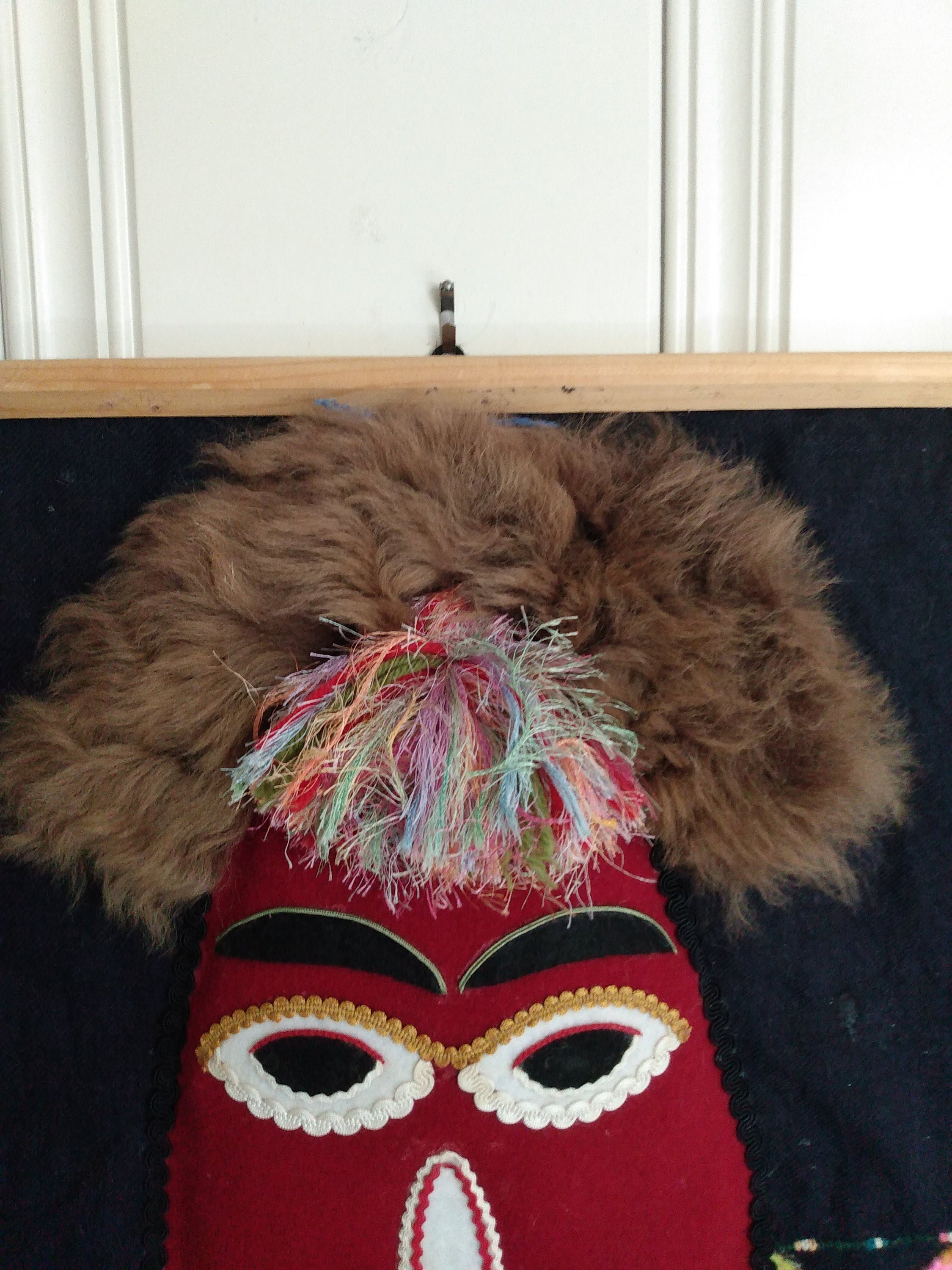 Traditional Ethnic Folk Art Wall Panel. Bulgarian Ritual Magic Mask ...