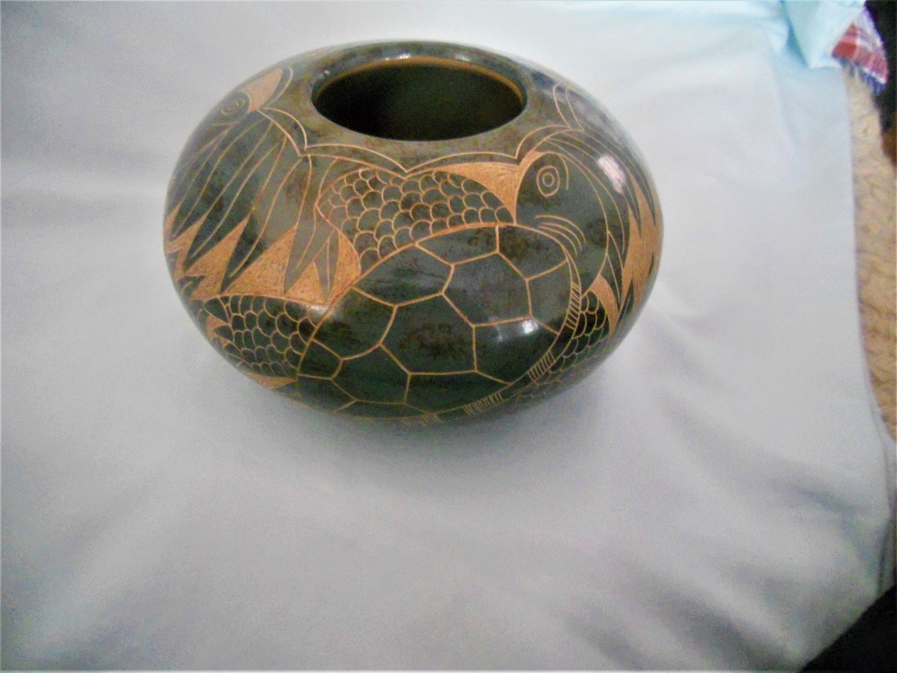 Vintage Sgraffito Pot Native American Style. Collectible Green - Etsy