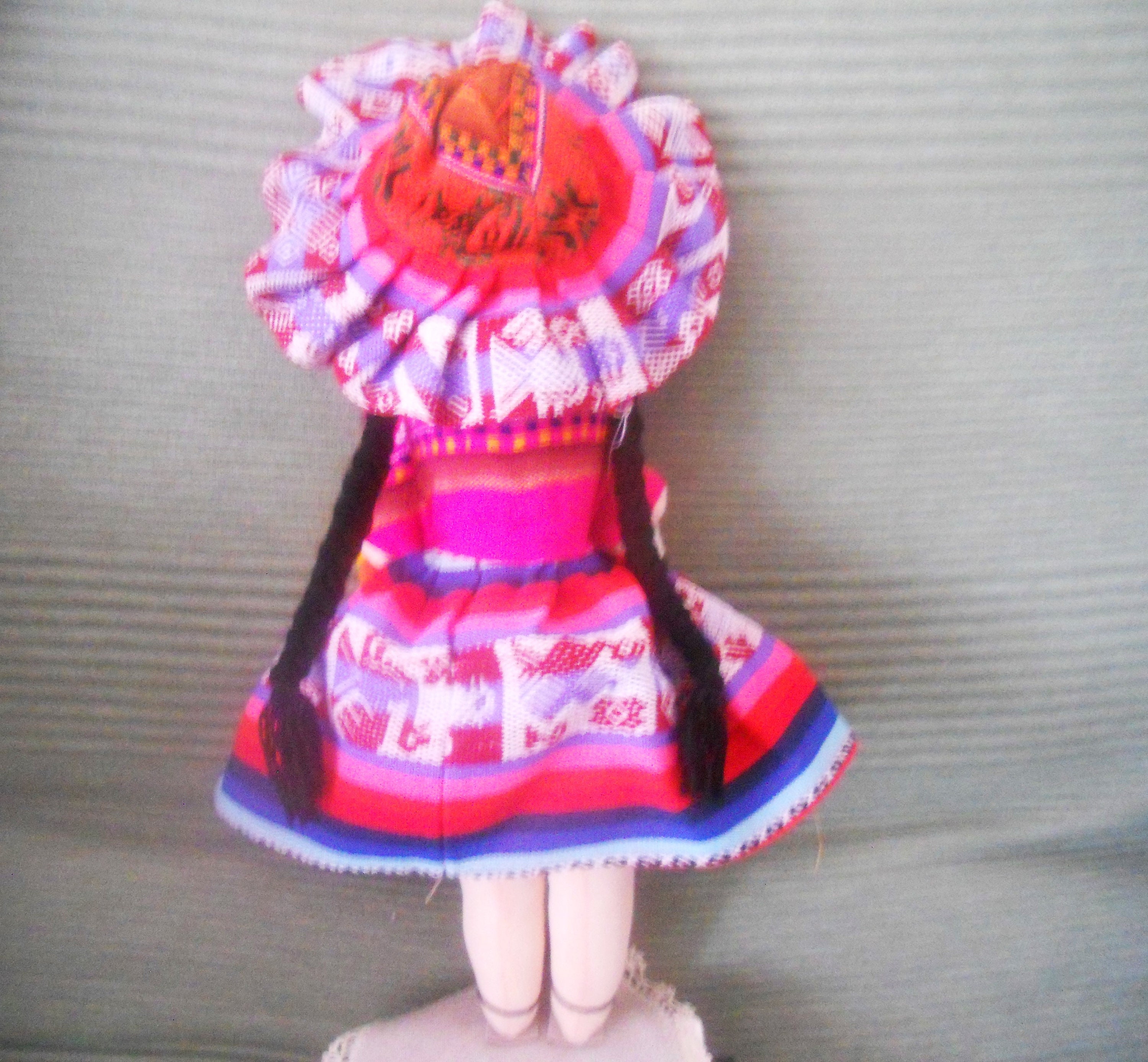 Handmade Peruvian Rag Doll With a Baby and Llama. 17.5''tall Toy Doll ...
