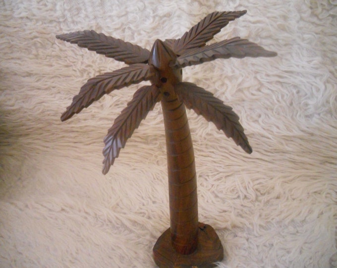 Wooden Palm Tree Figurine. Ironwood Palm Tree Sculpture.home Office ...