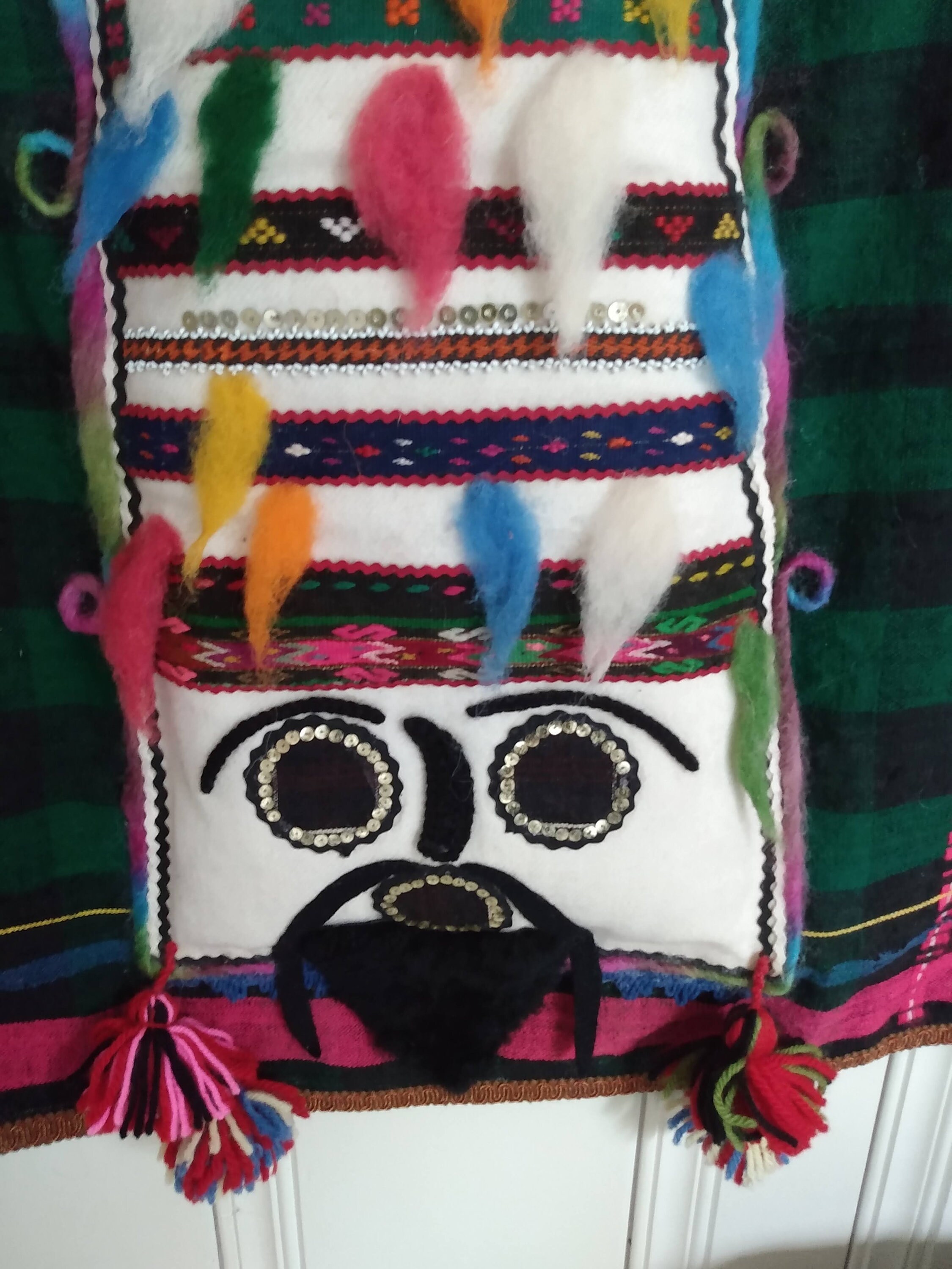 Bulgarian Ritual Magic Mask. Traditional Ethnic Folk Art Wall Panel ...