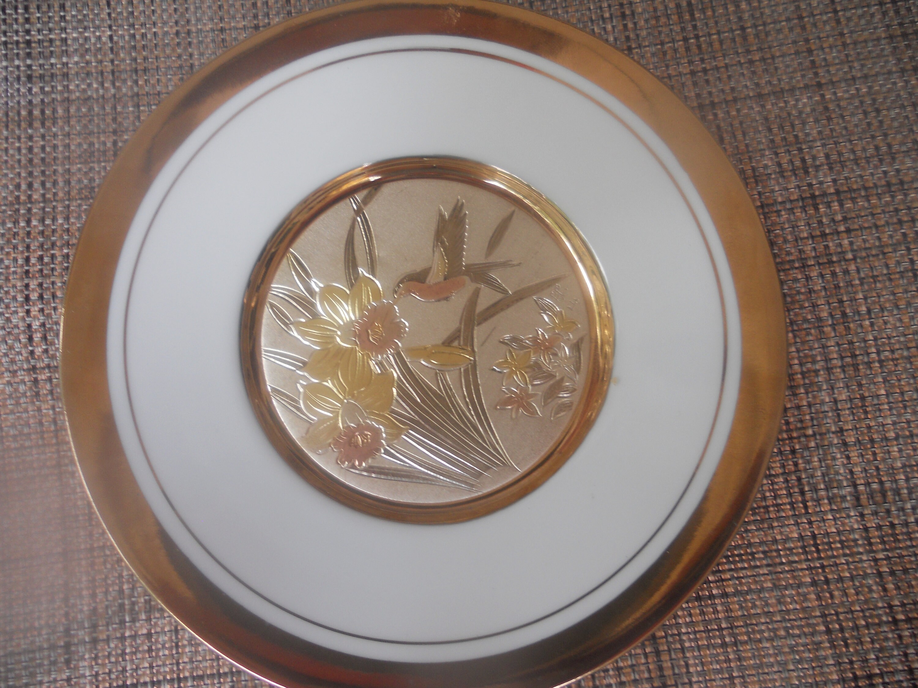 Art of Chokin. Chokin Plate Fine Porcelain 24K Gold Edged. Collectible ...
