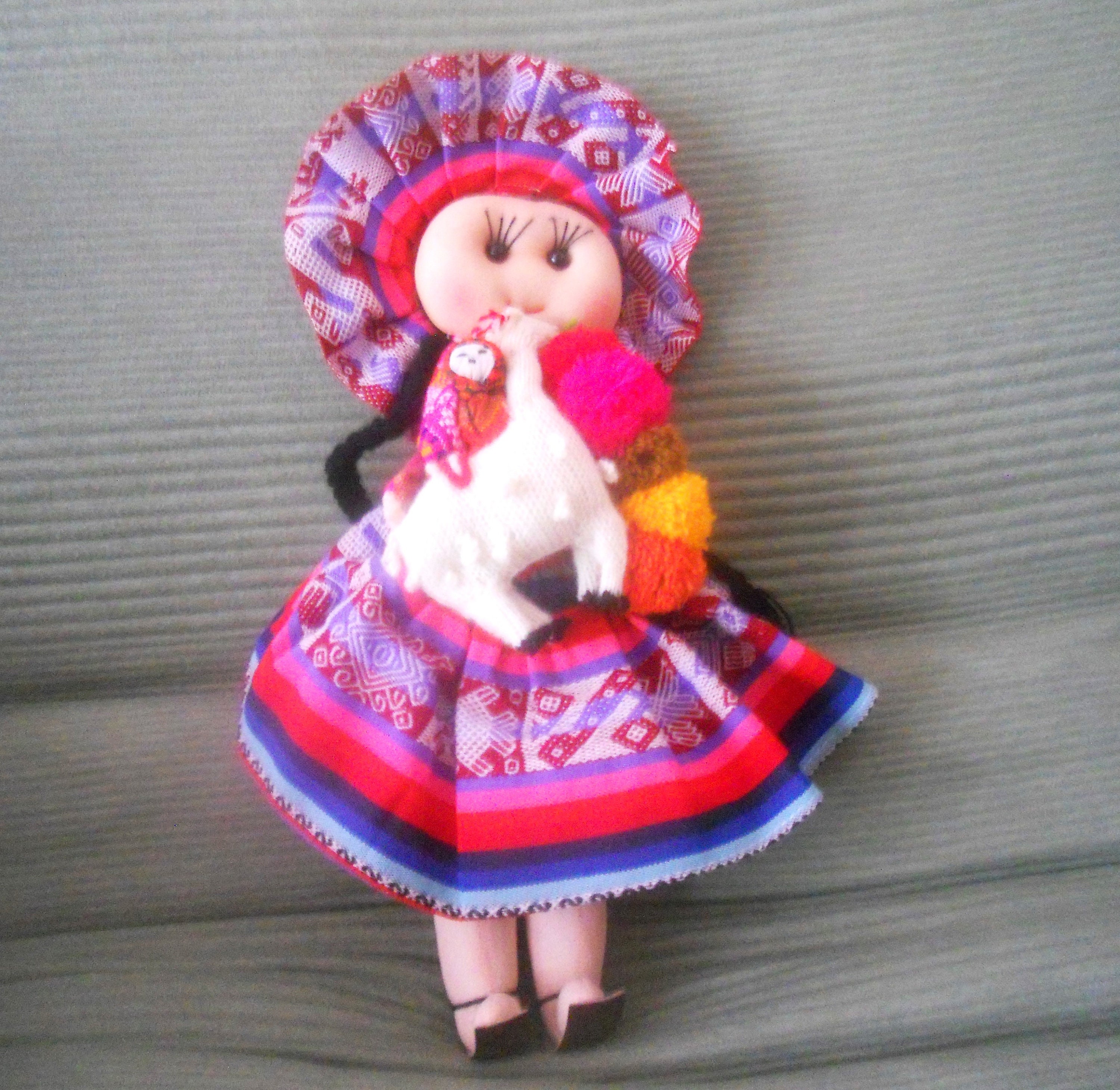 Handmade Peruvian Rag Doll With a Baby and Llama. 17.5''tall Toy Doll ...
