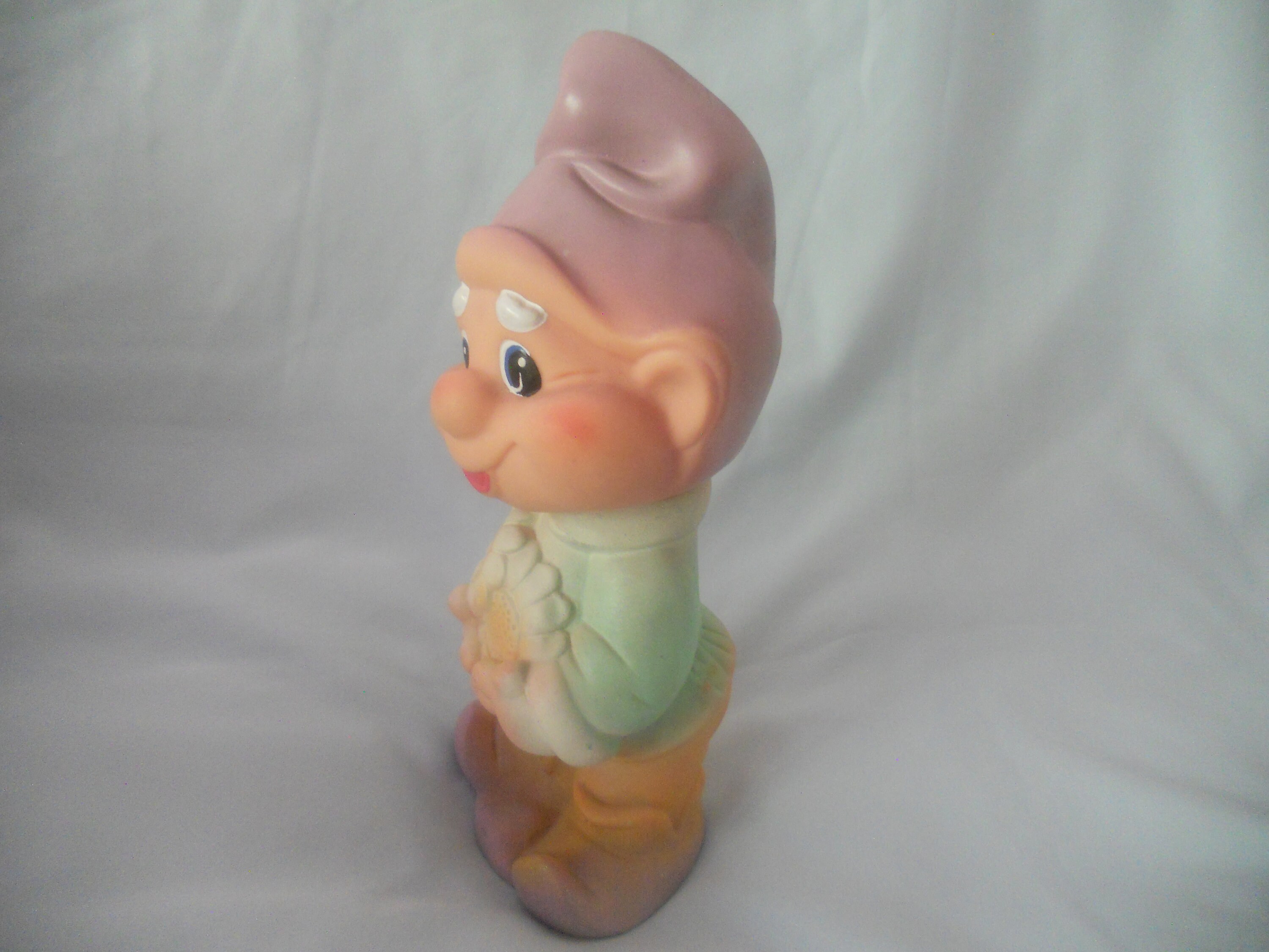 Vintage Rubber Gnome Toy. Rubber Dwarf With Flowers. Kid's Gift. Kid's ...