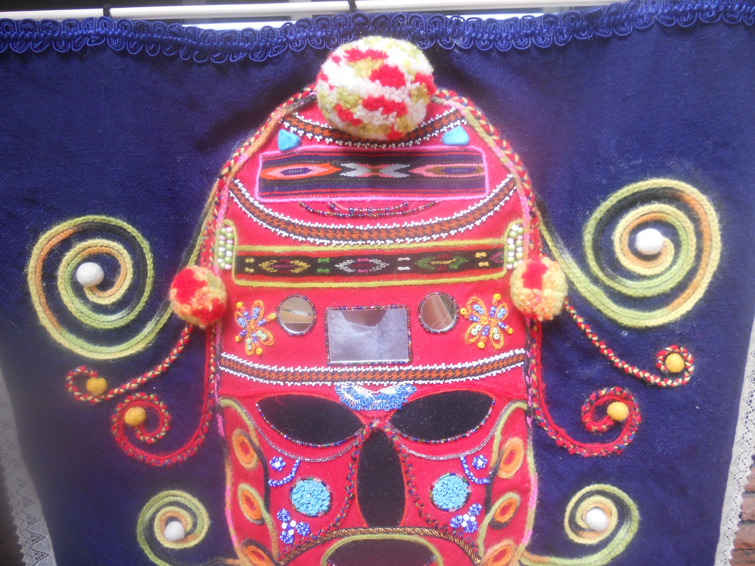 Bulgarian Ritual Magic Mask.traditional Ethnic Folk Art Wall Panel ...