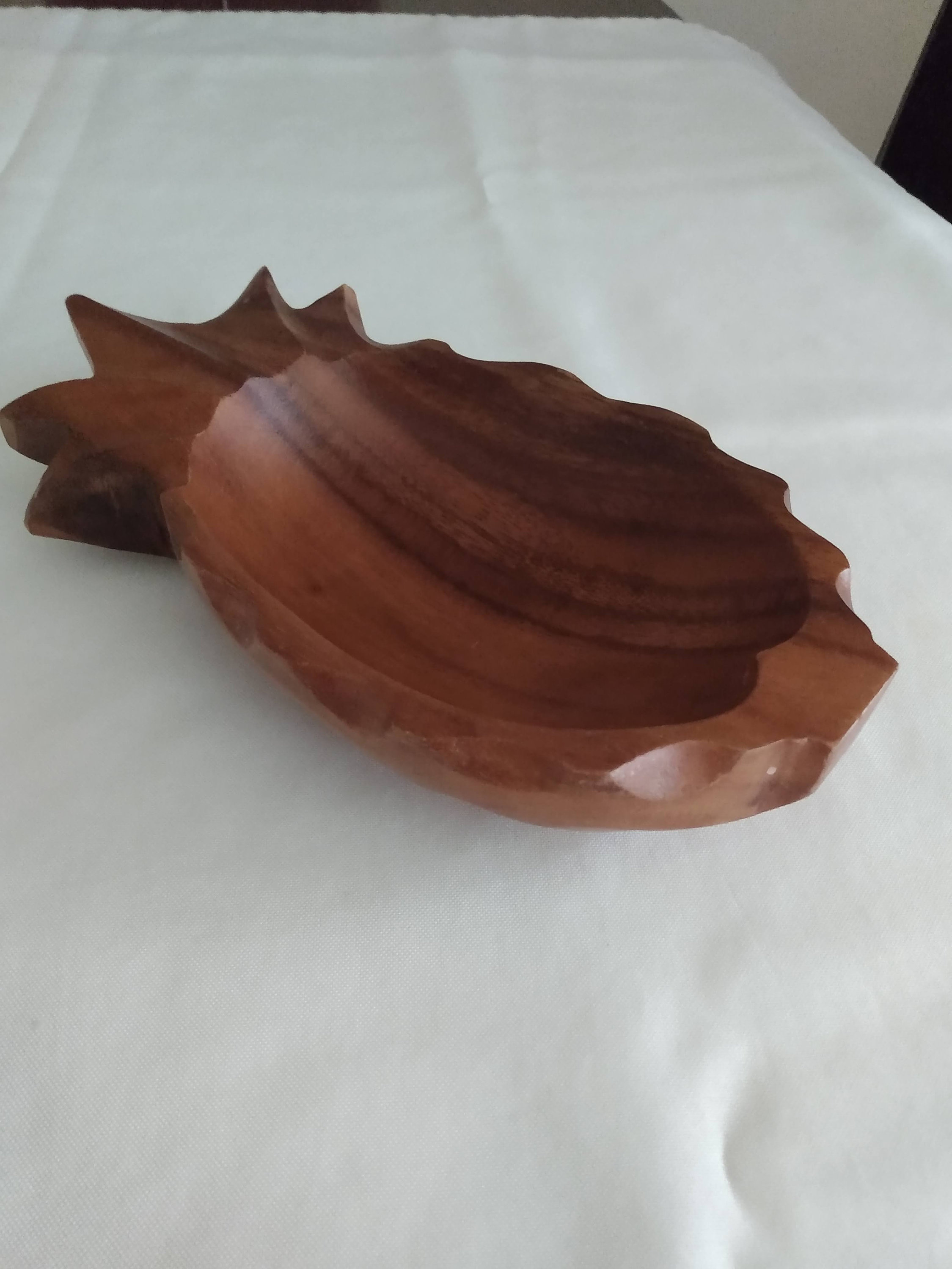 Pineapple Shaped Wooden Monkey Pod Bowl. Tropeco Hawaii Handcarved ...