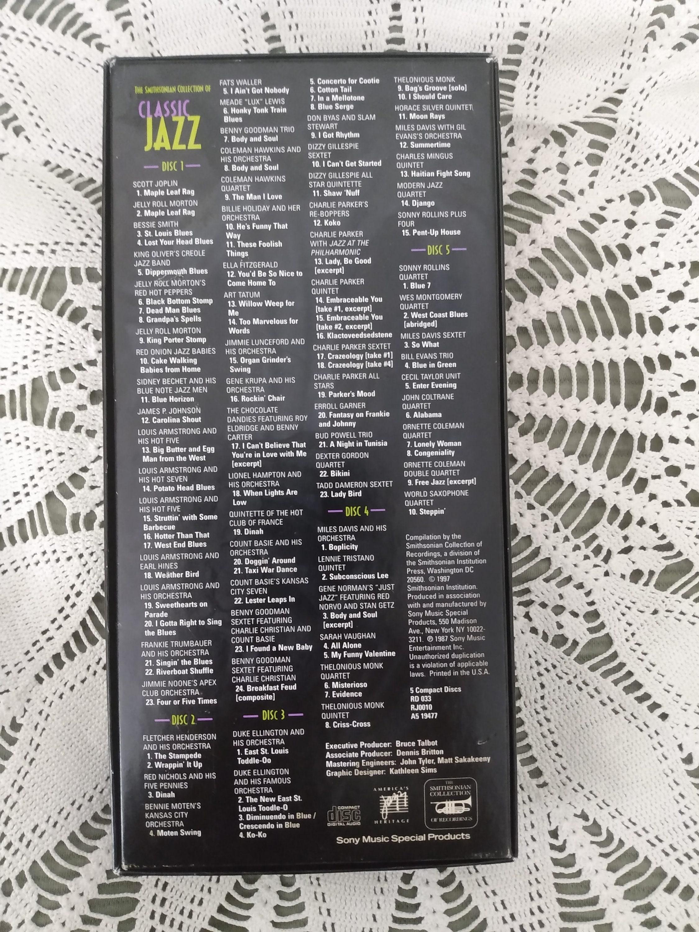 The Smithsonian Collection of Classic Jazz 5 Cds Box Set. Digitally ...