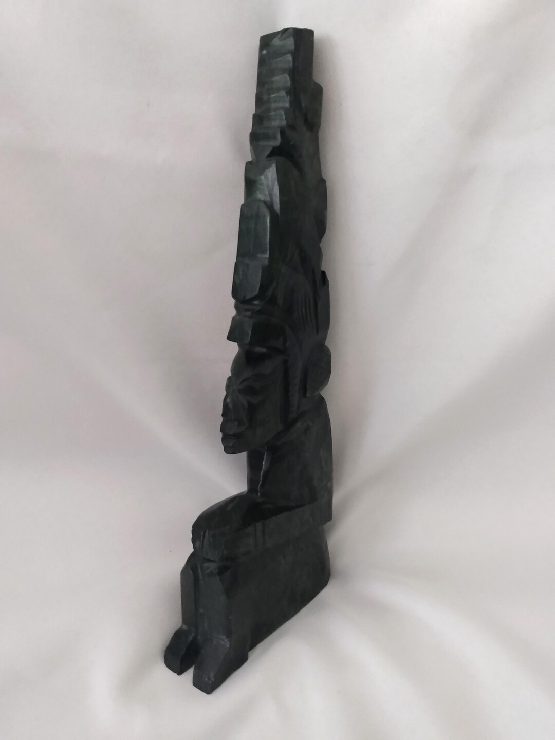 Vintage Maya Obsidian Figurine. Tall 10.5'' Hand Carved Stone Aztec ...