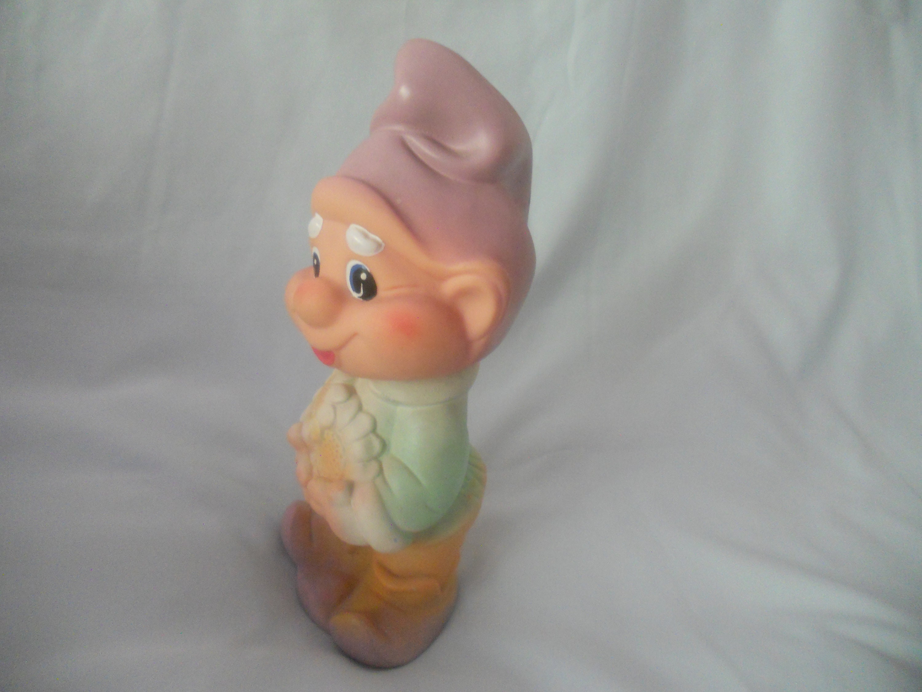 Vintage Rubber Gnome Toy. Rubber Dwarf With Flowers. Kid's Gift. Kid's ...