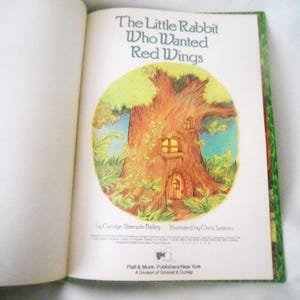 The Little Rabbit Who Wanted Red Wings by Carolyn Bailey . Vintage ...