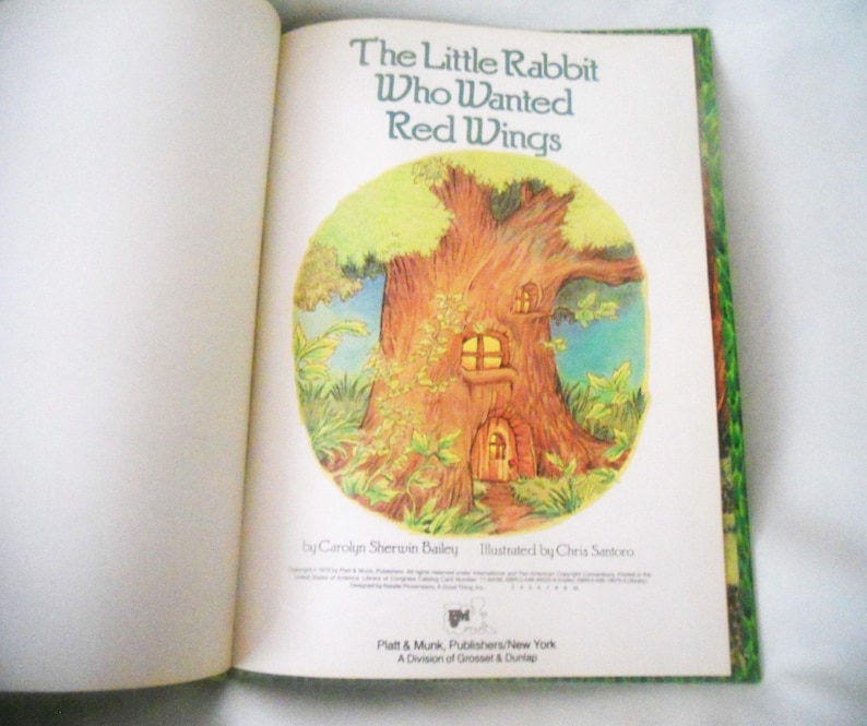 The Little Rabbit Who Wanted Red Wings by Carolyn Bailey . Vintage ...
