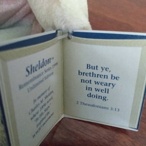Holy Bears Plush Stuffed Sheldon Remembrance Bear WWJD 1999 With Tags ...