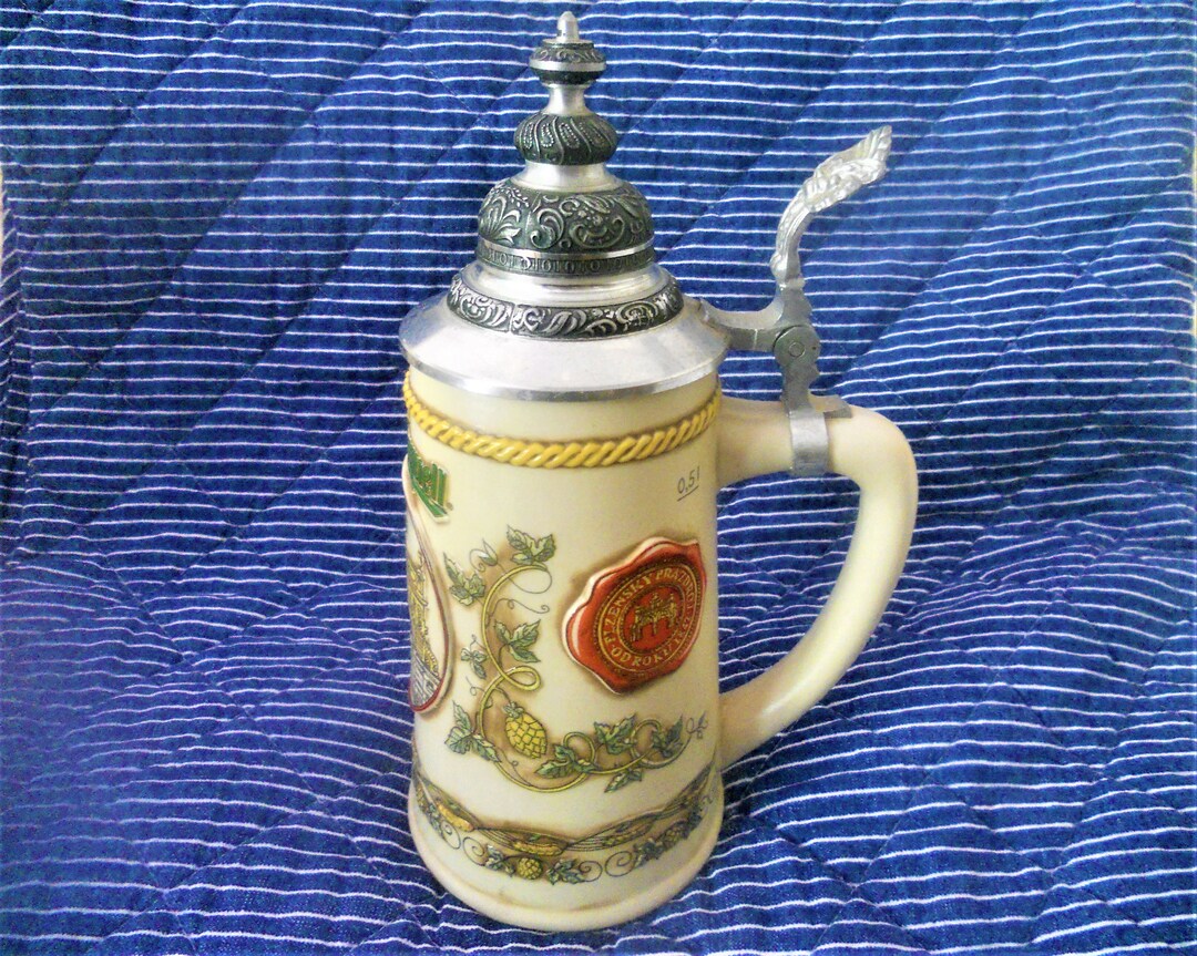 Vintage Edice BM&MM German Lidded Beer Stein Pilsner Urquell ...