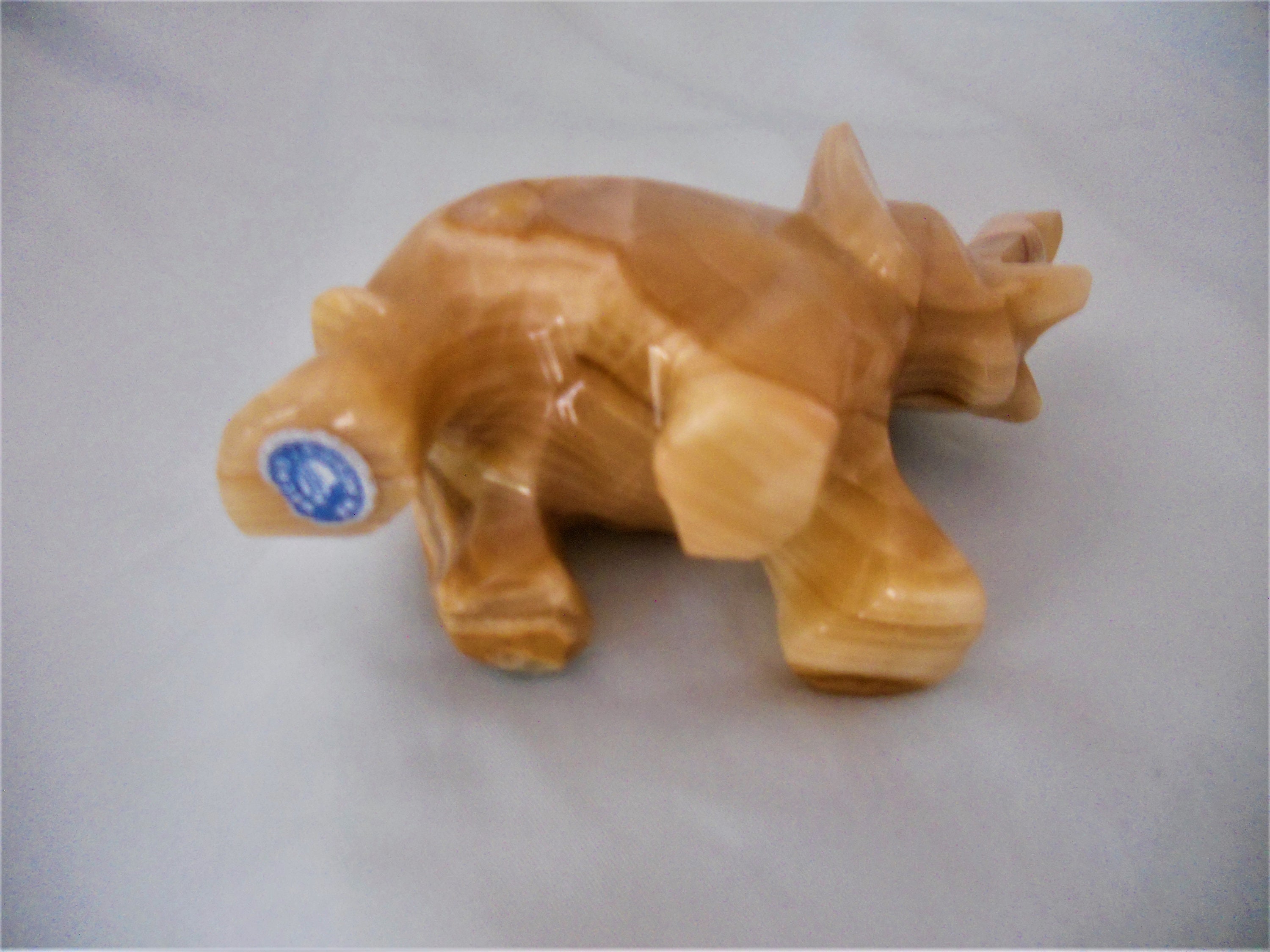Vintage Marble Elephant Figurine. Hand Carved Alabaster Elephant ...