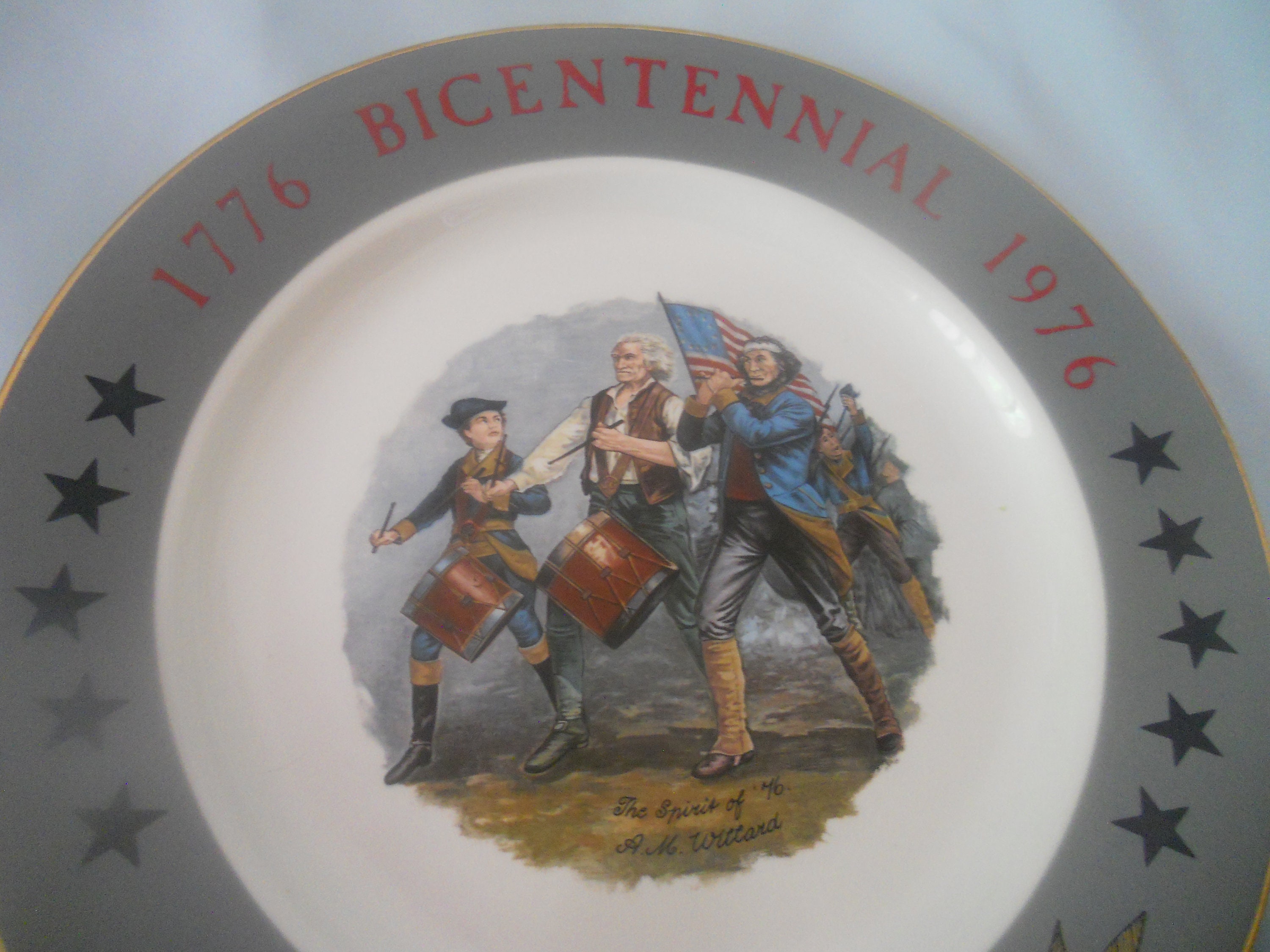 Bicentennial 1776-1976 Collectible Gold Rimmed Plate. Made in U.S.A. - Etsy