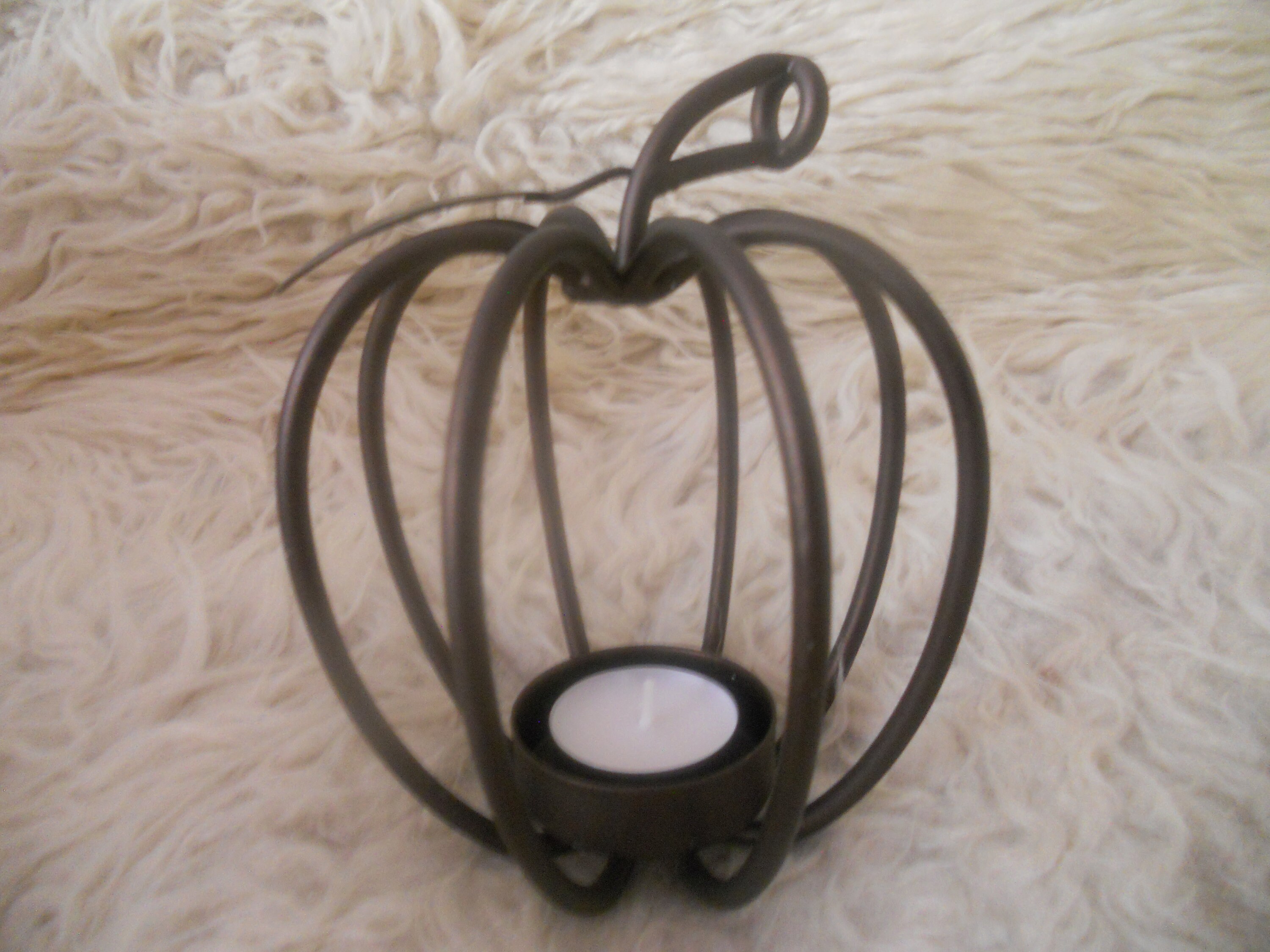 Vintage Metal Wire Apple Tealight Candle Holder. Cast Iron Apple Candle ...