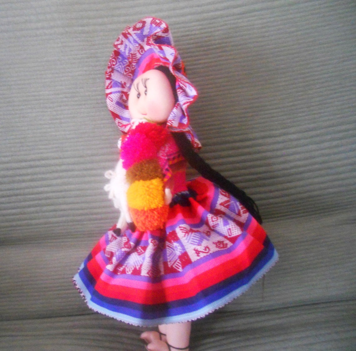 Handmade Peruvian Rag Doll With a Baby and Llama. 17.5''tall Toy Doll ...