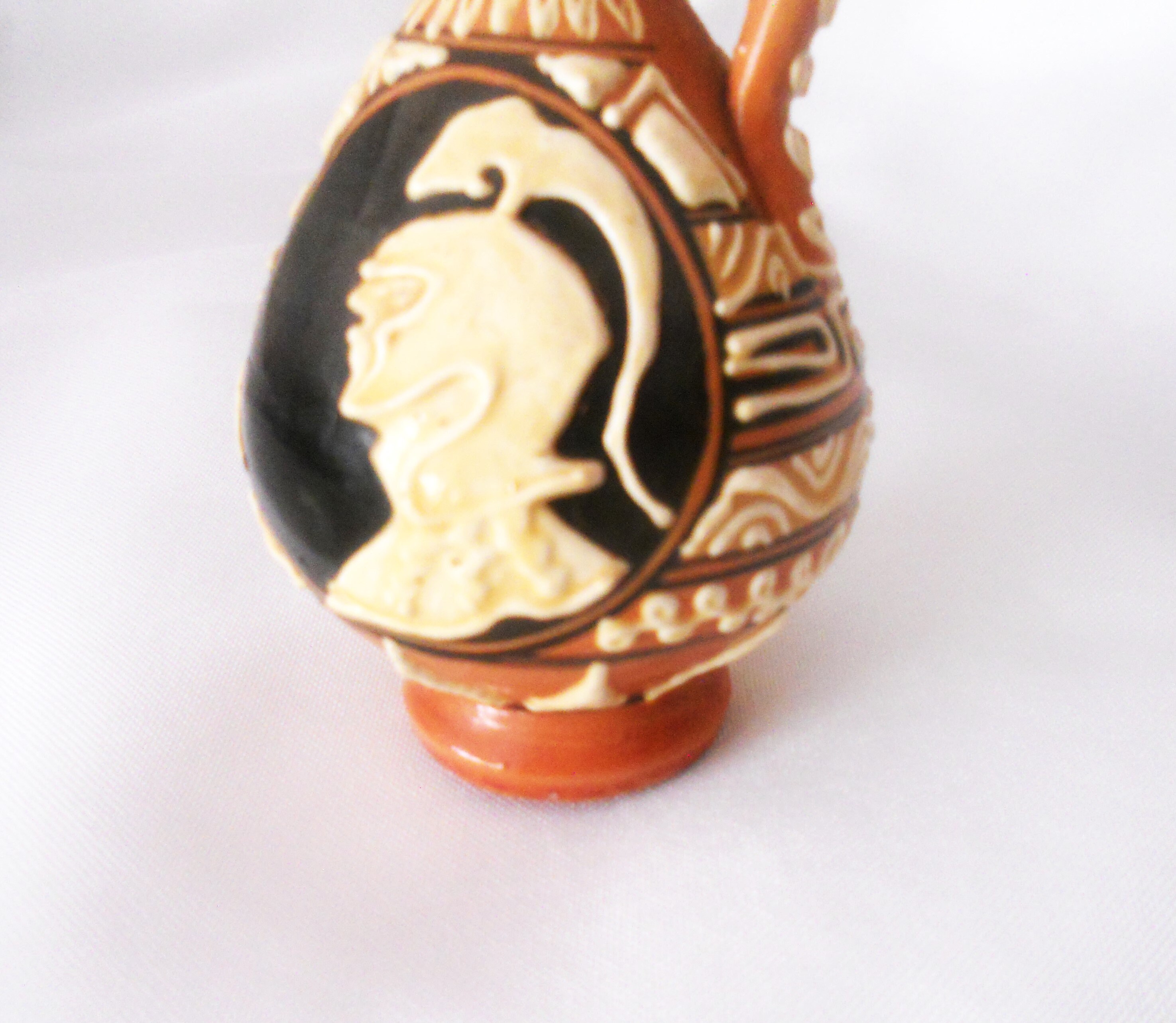 Greek Mini Amphora Souvenir. Vintage Ceramic Hand-painted 3D Amphora 4. ...