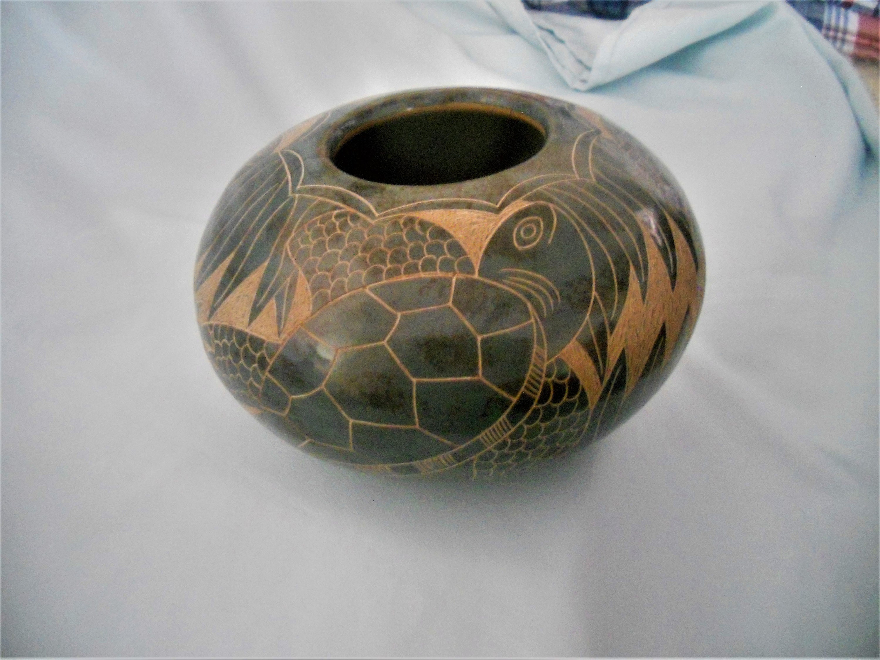 Vintage Sgraffito Pot Native American Style. Collectible Green - Etsy