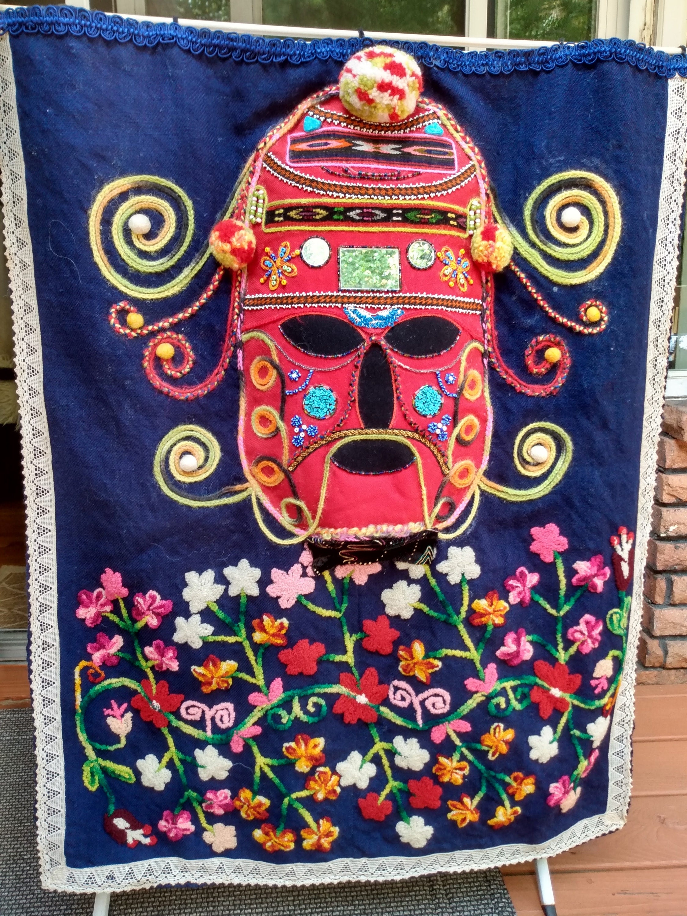 Bulgarian Ritual Magic Mask.traditional Ethnic Folk Art Wall Panel ...