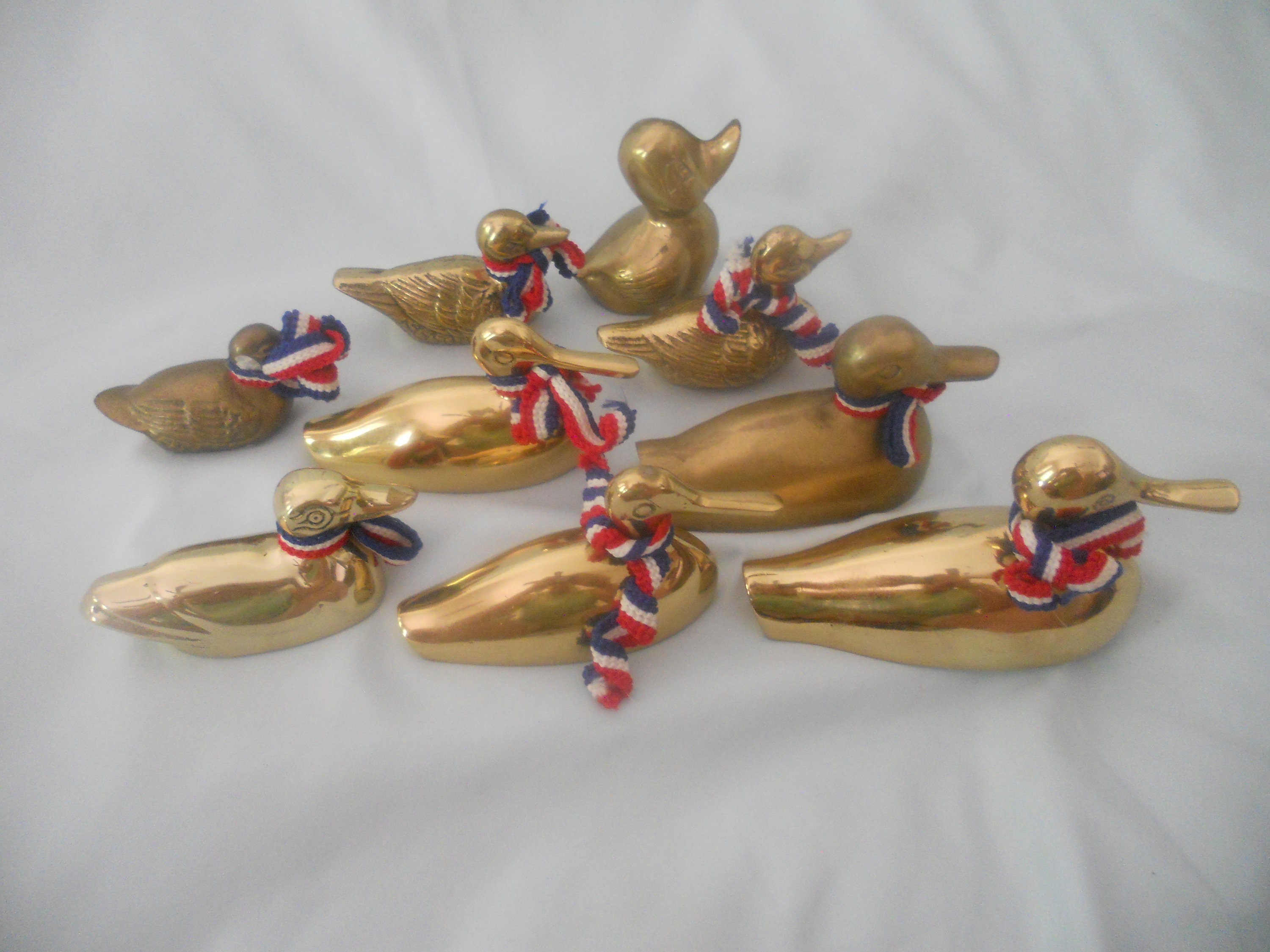 Vintage Solid Brass Ducks Set of 9. Brass Duck Figurines | Etsy